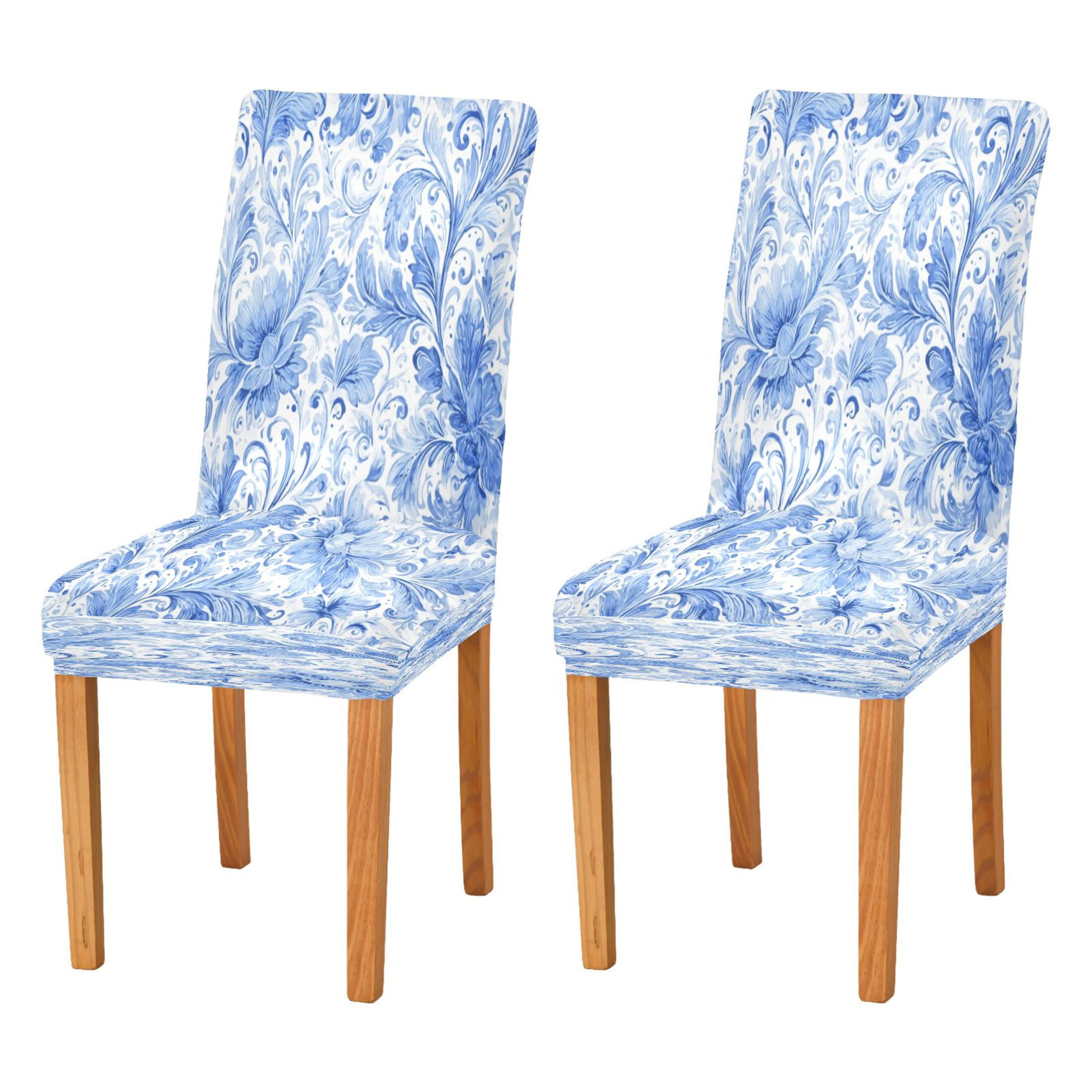 Chair Cover 2 Pack Removable Dining Chair Protectors Washable Chair ...