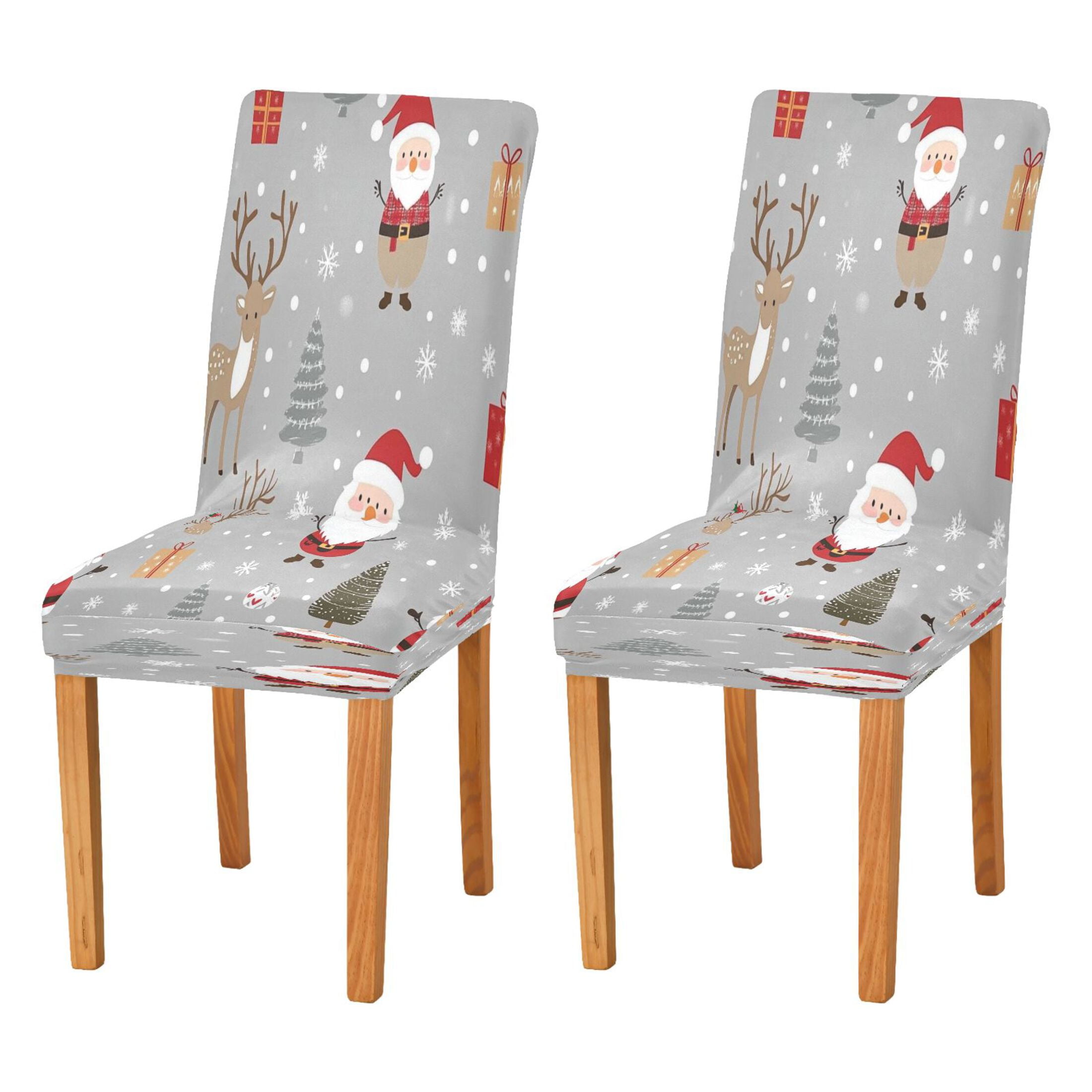 Chair Cover 2 Pack Removable Dining Chair Protectors Washable Chair ...