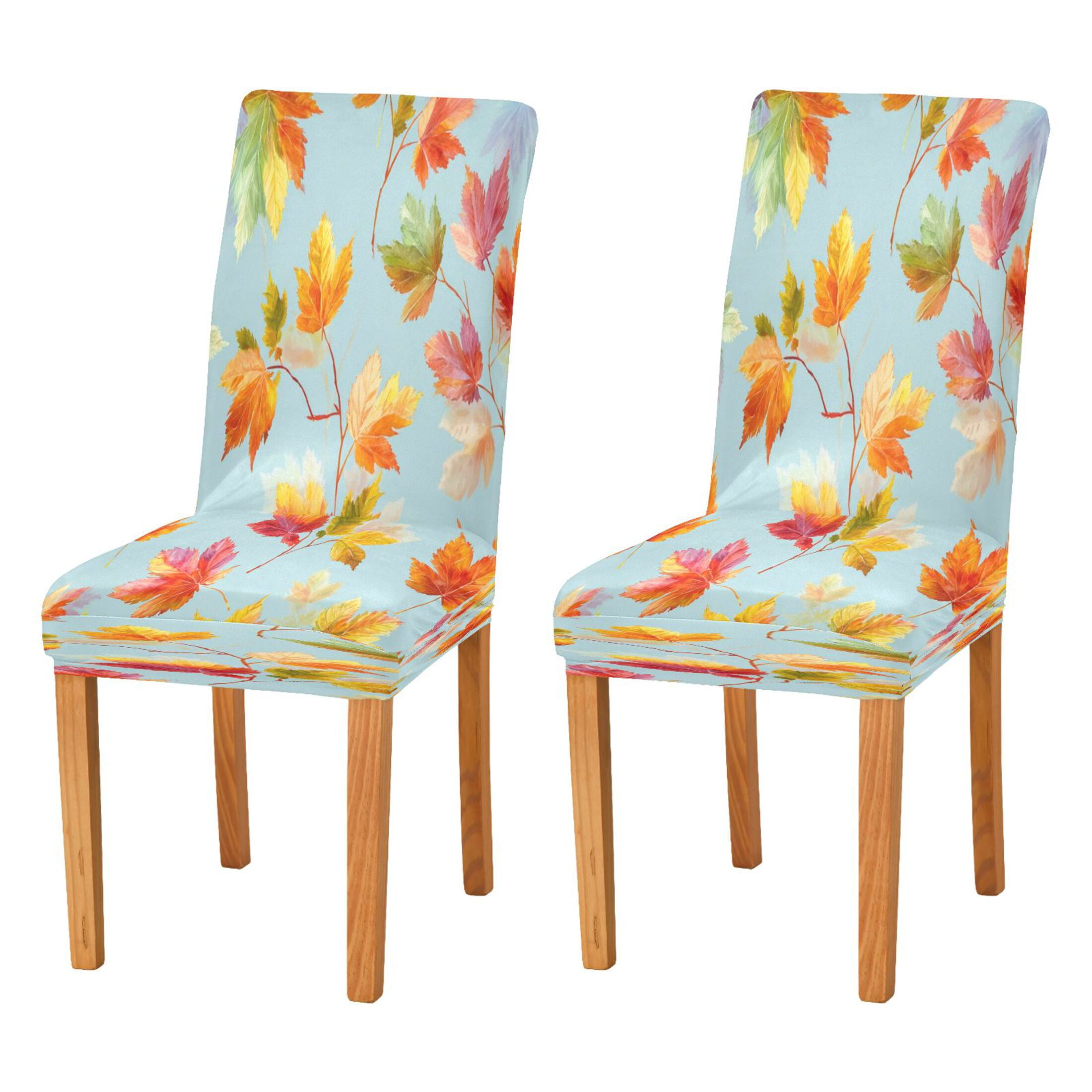 Chair Cover 2 Pack Removable Dining Chair Protectors Washable Chair ...