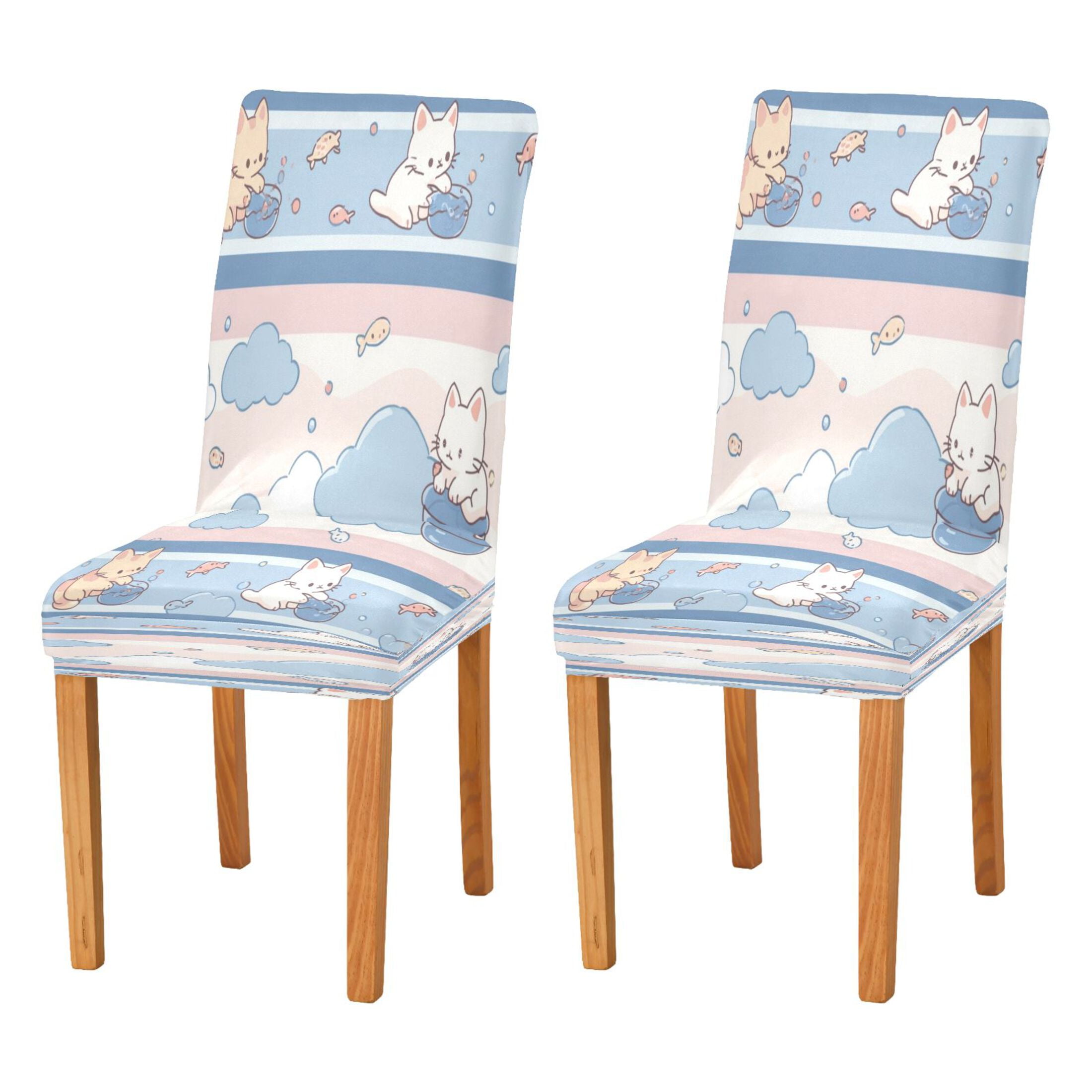 Chair Cover 2 Pack Removable Dining Chair Protectors Washable Chair ...