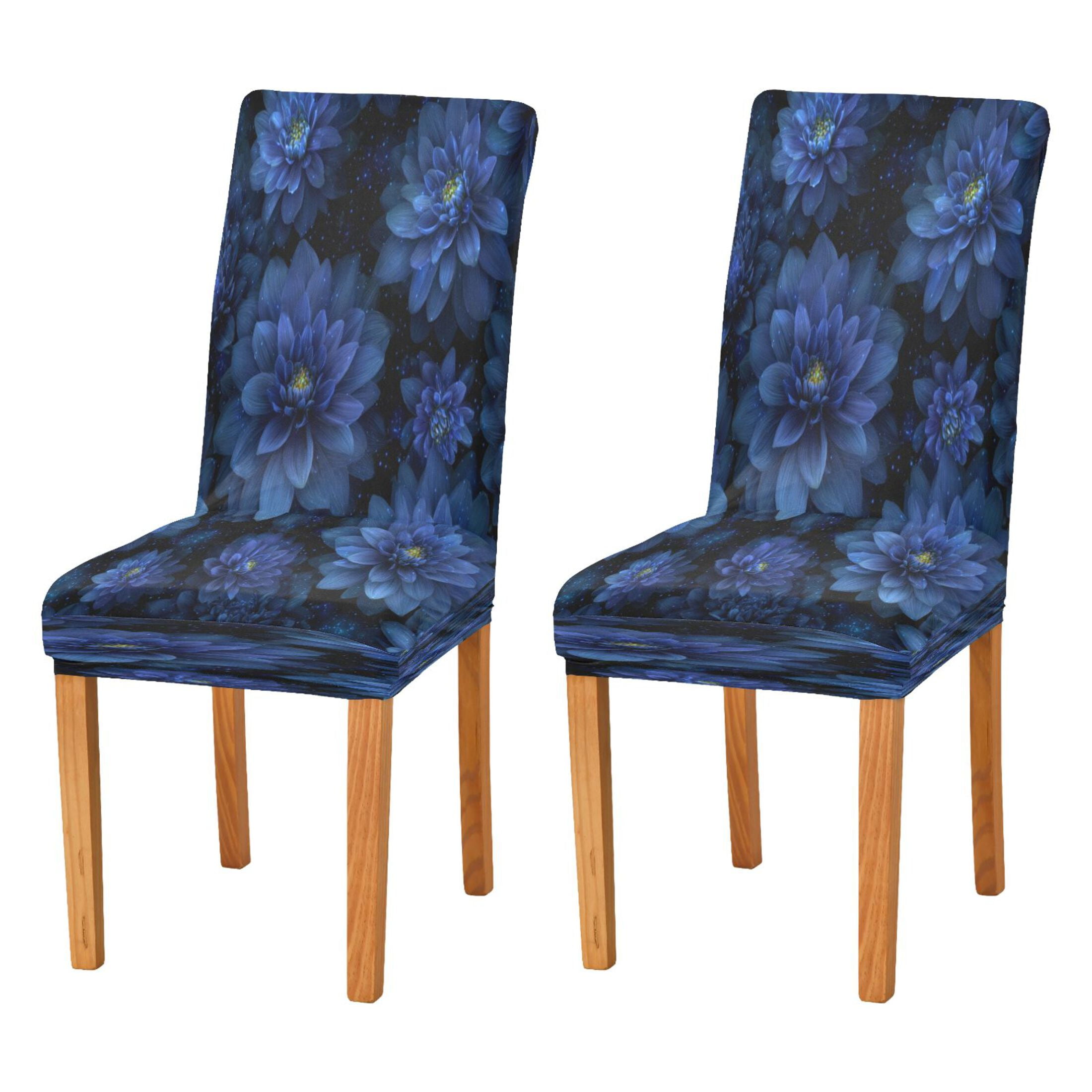 Chair Cover 2 Pack Removable Dining Chair Protectors Washable Chair ...