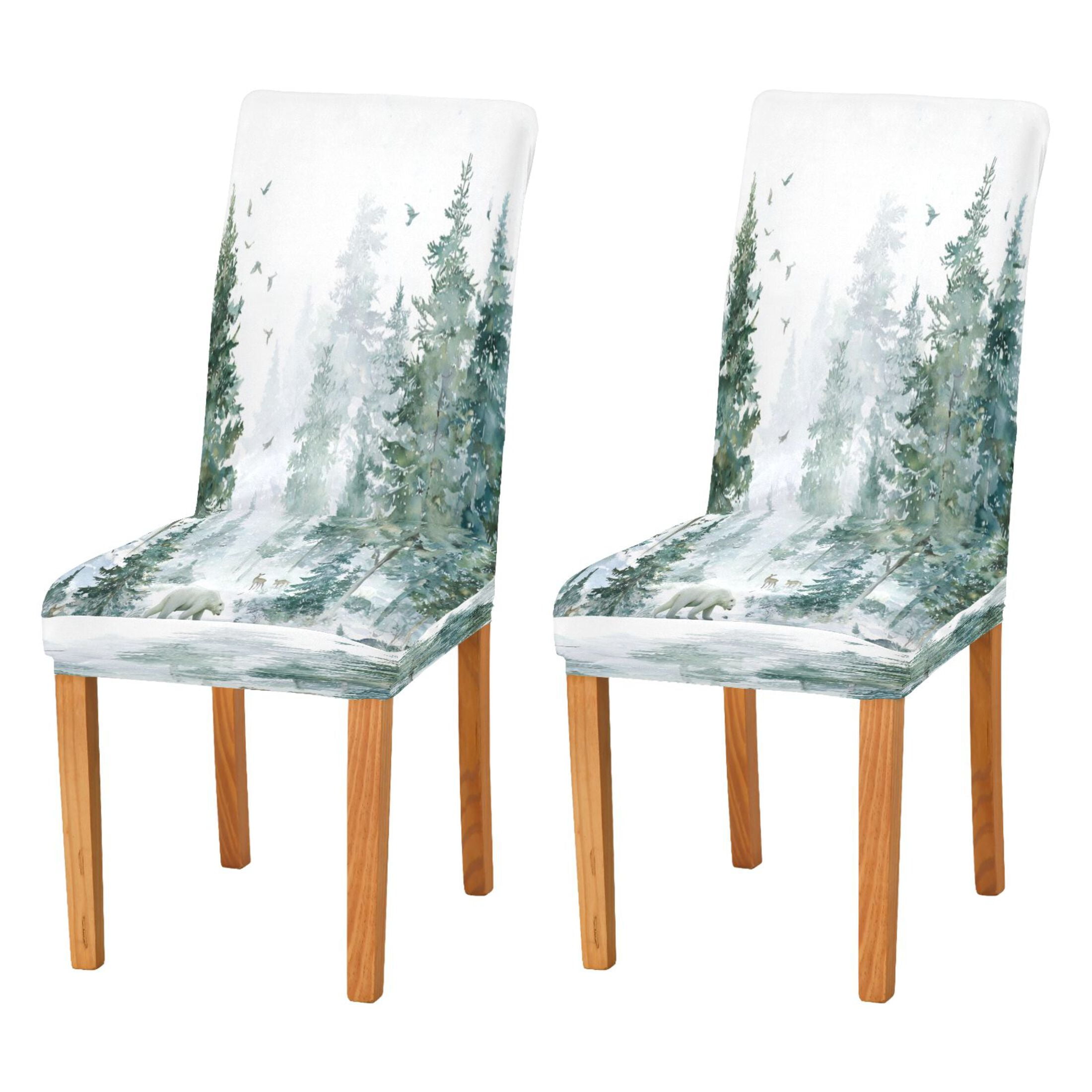 Chair Cover 2 Pack Removable Dining Chair Protectors Washable Chair ...