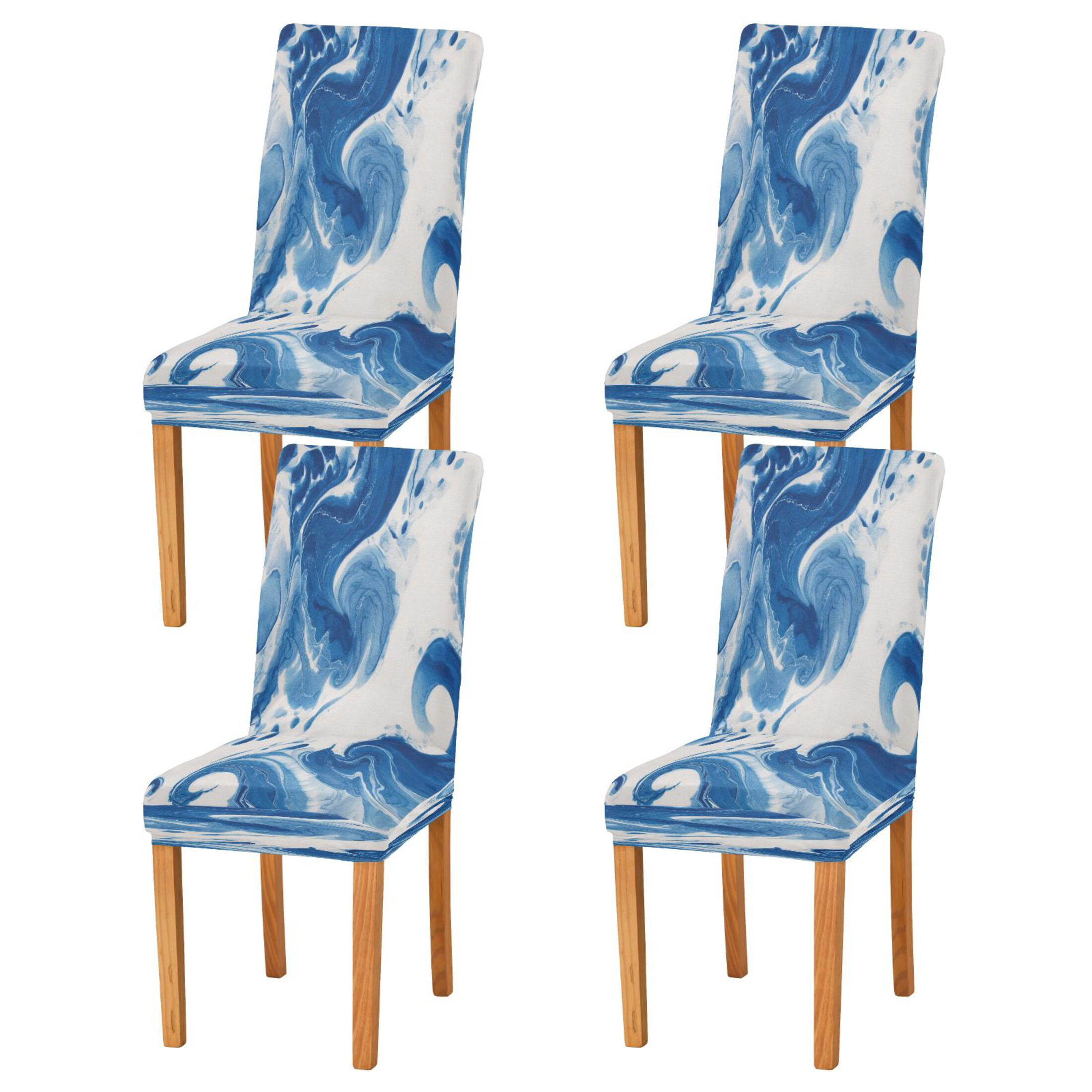 Chair Cover 4 Pack Removable Dining Chair Protectors Washable Chair ...