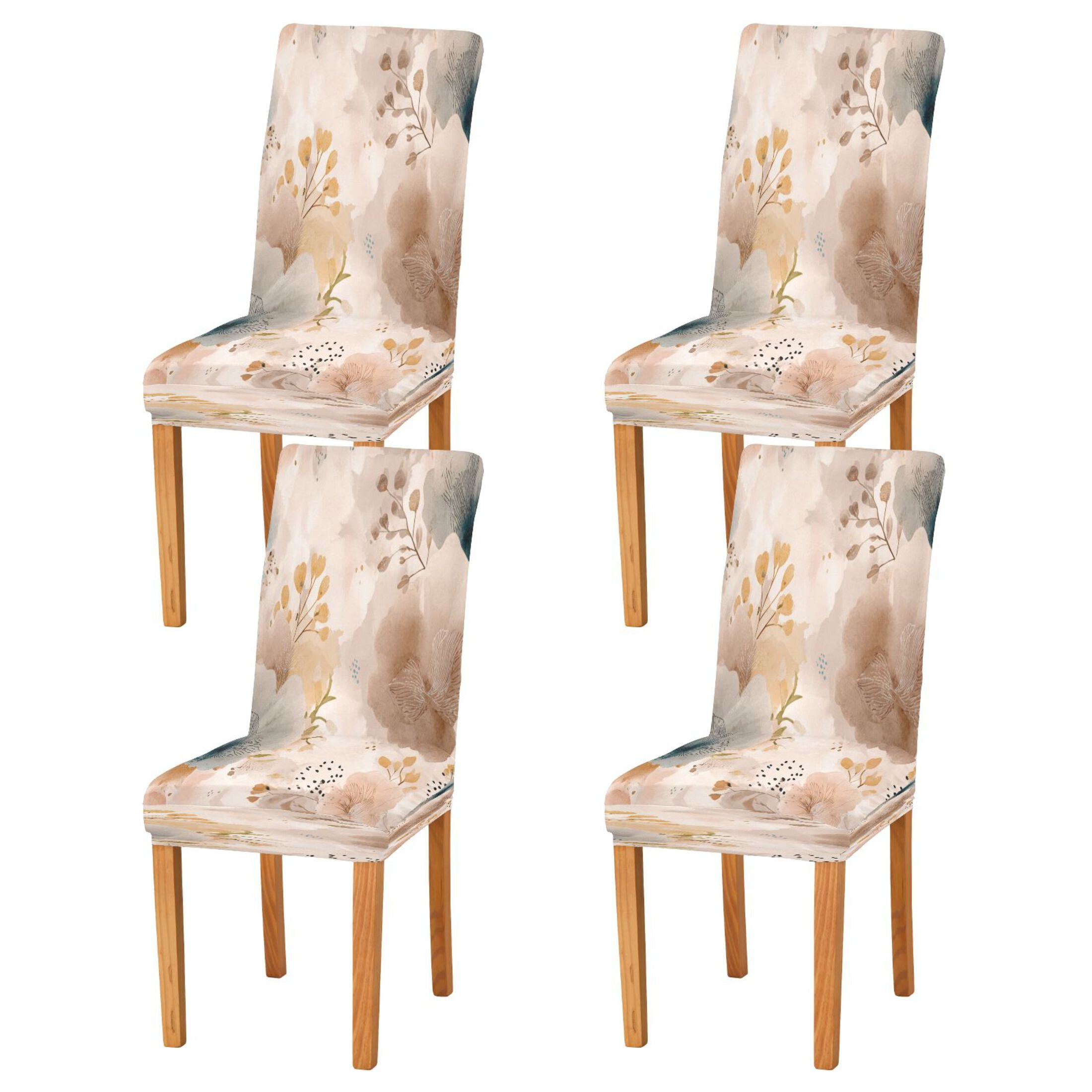Chair Cover 4 Pack Removable Dining Chair Protectors Washable Chair ...