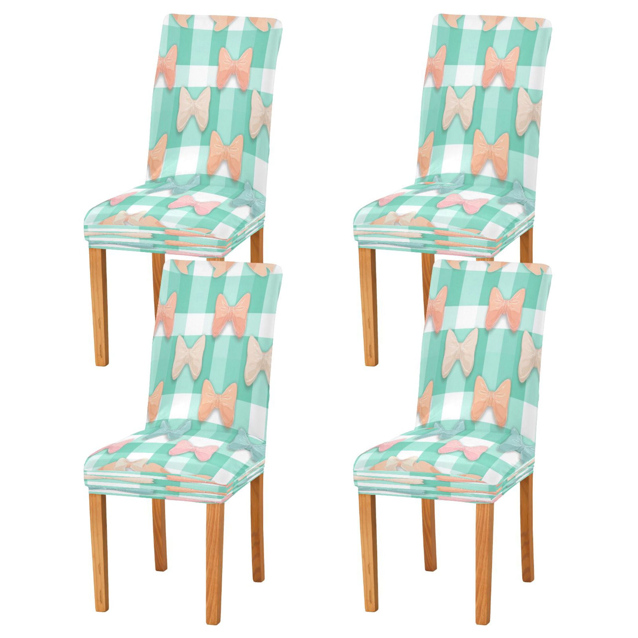 Chair Cover 4 Pack Removable Dining Chair Protectors Washable Chair ...