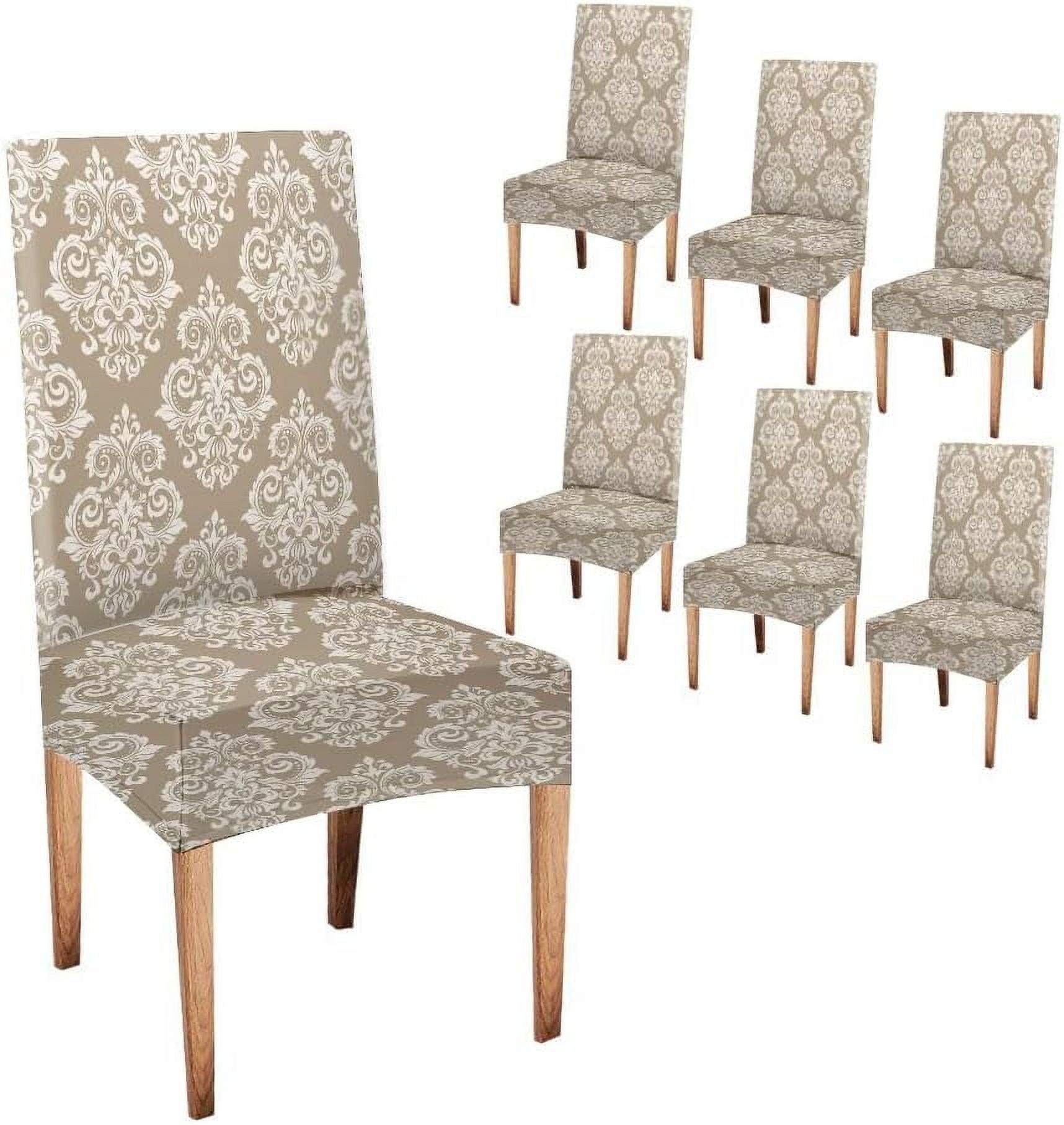 Chair Cover Classic Luxury Ornament Dining Room Seat Covers Set of 6 ...