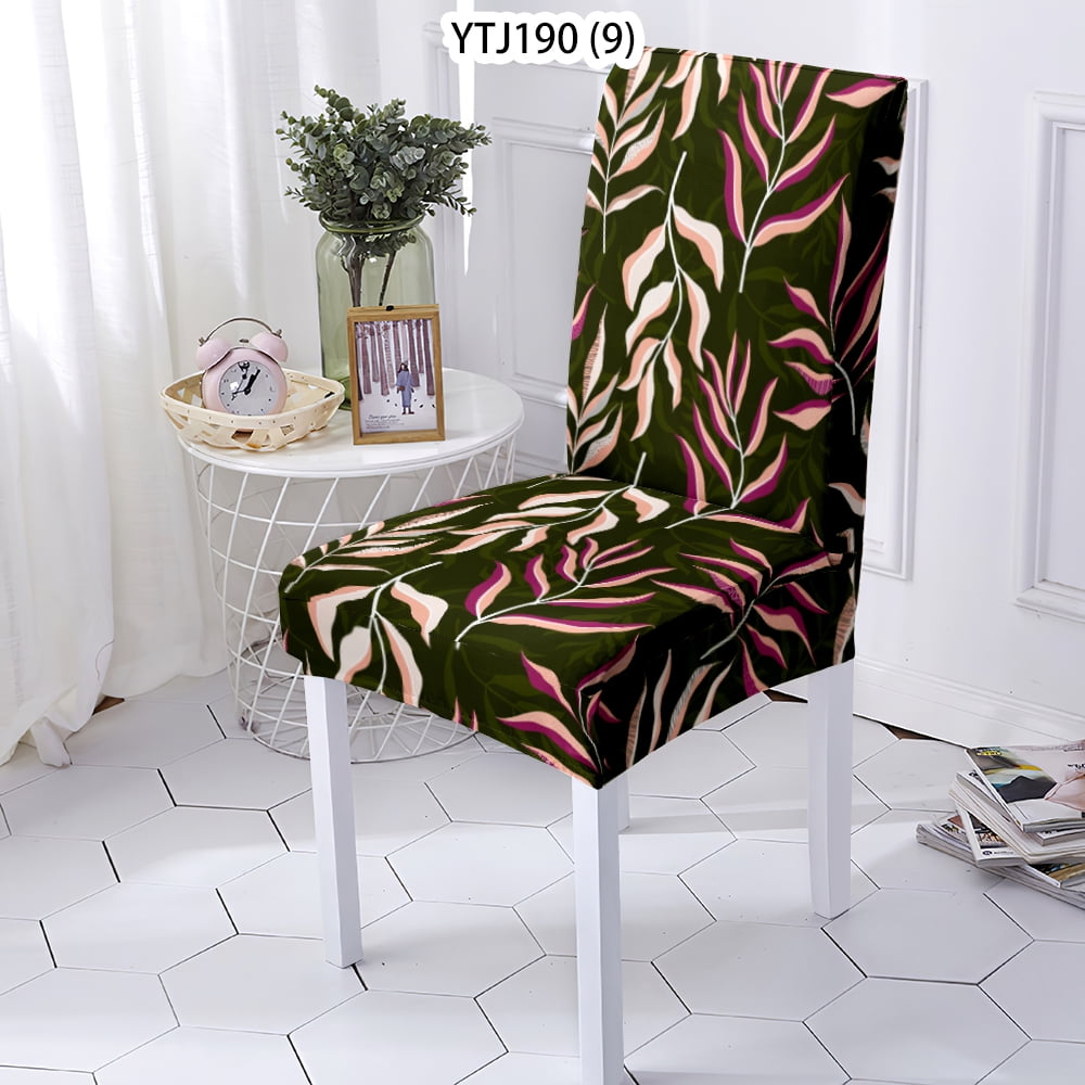 Chair Cover Green Plants Chairs Kitchen Seat CaseSpandex Wedding ...