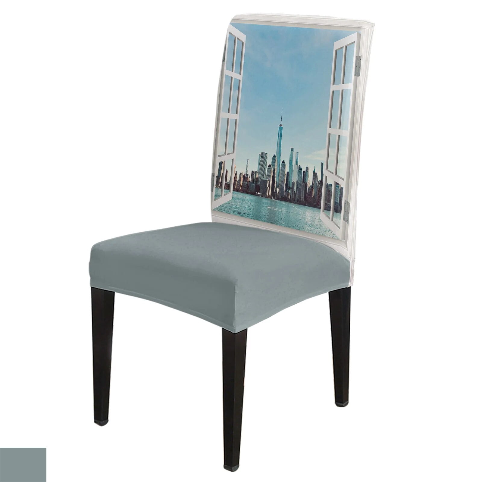 Chair Cover New York City Bridge Building Dining Spandex Elastic Chair ...