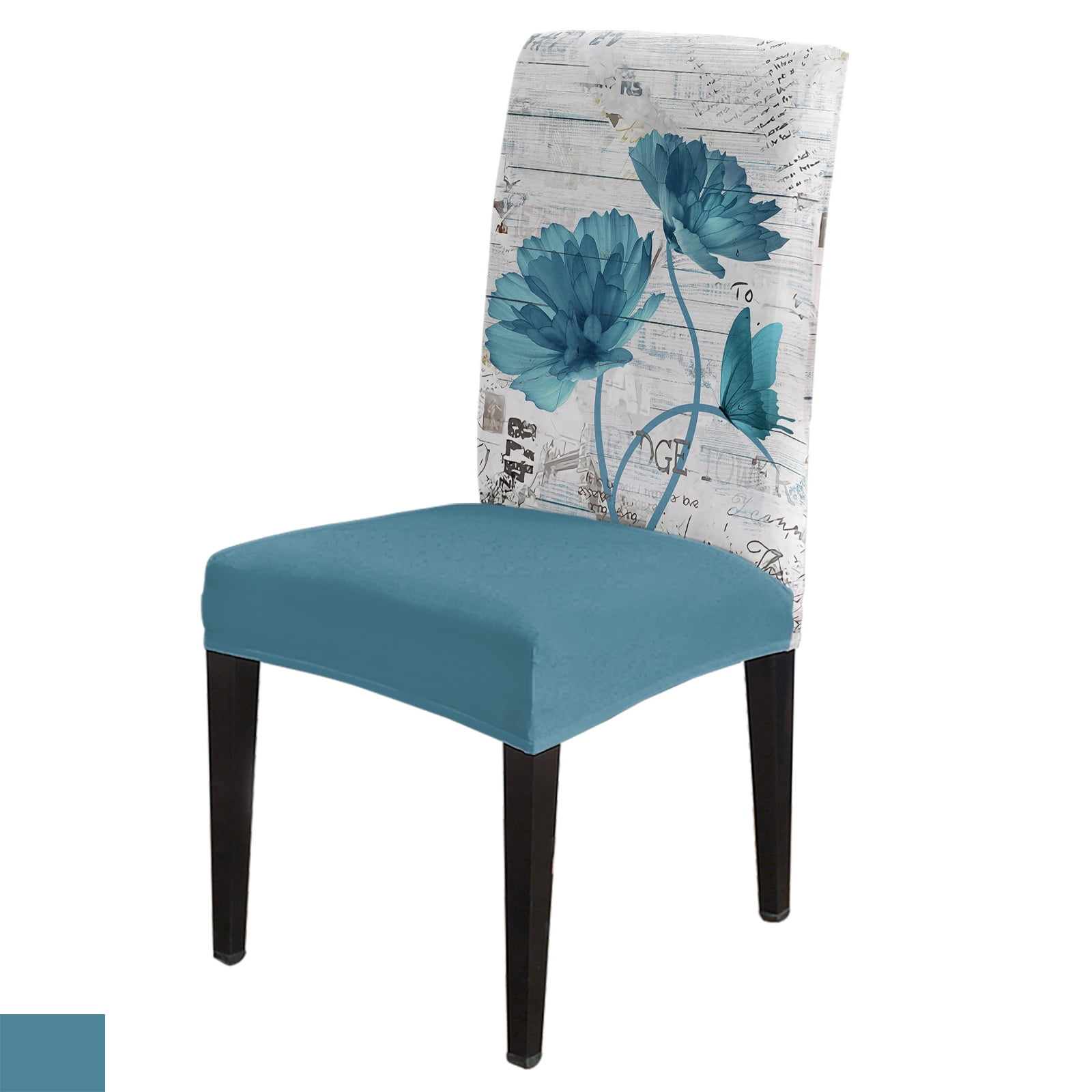 Chair Cover Plant Rose Flower Retro Old Newspaper Dining Spandex ...