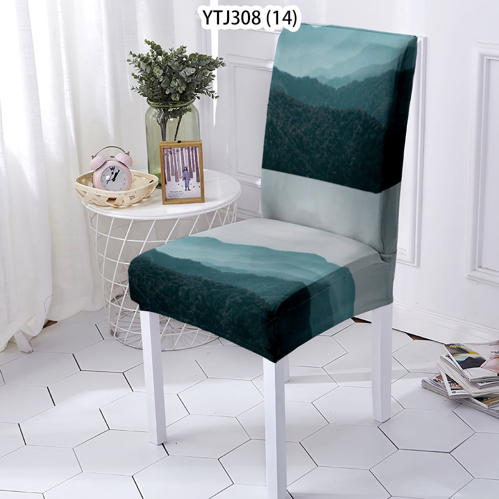 Chair Cover Scenery Dinner Room Anti-Dirty Seat Case Kitchen High ...