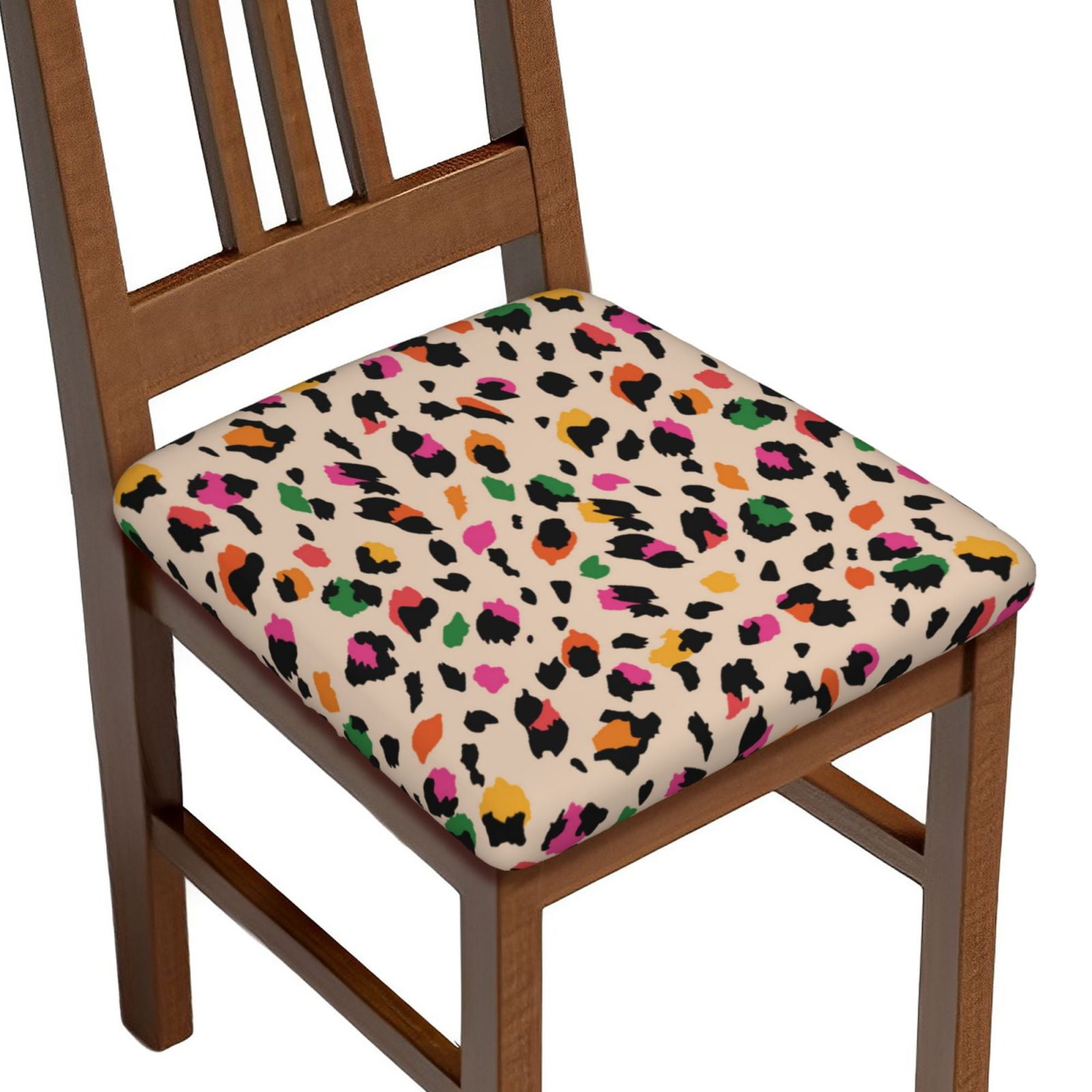 Chair Covers for Dining Chairs - Abstract Leopard print Stretch ...