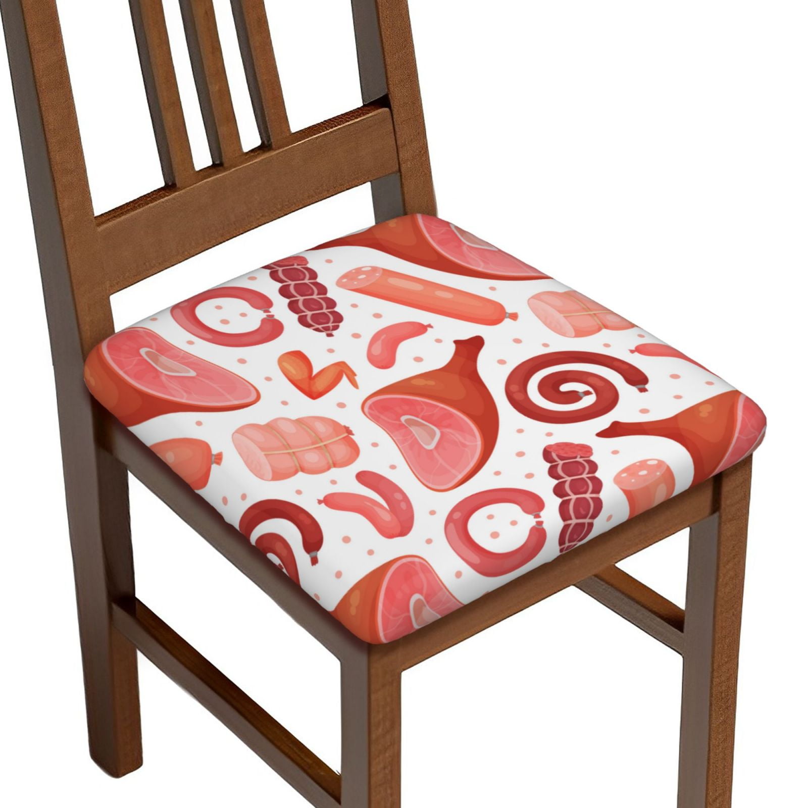 Chair Covers for Dining Chairs - Bacon Ham print Stretch Removable Seat ...