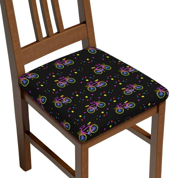 Chair Covers for Dining Chairs - Bike polka dots Stretch Removable Seat Covers for Chairs, Soft ...