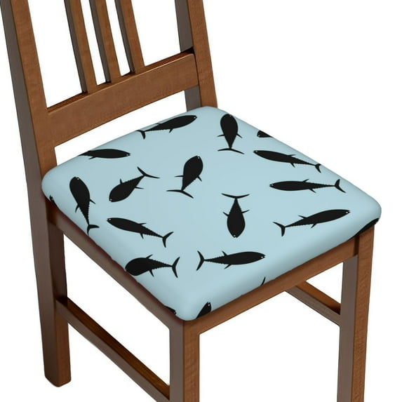 Chair Covers for Dining Chairs - Black tuna fish Stretch Removable Seat ...
