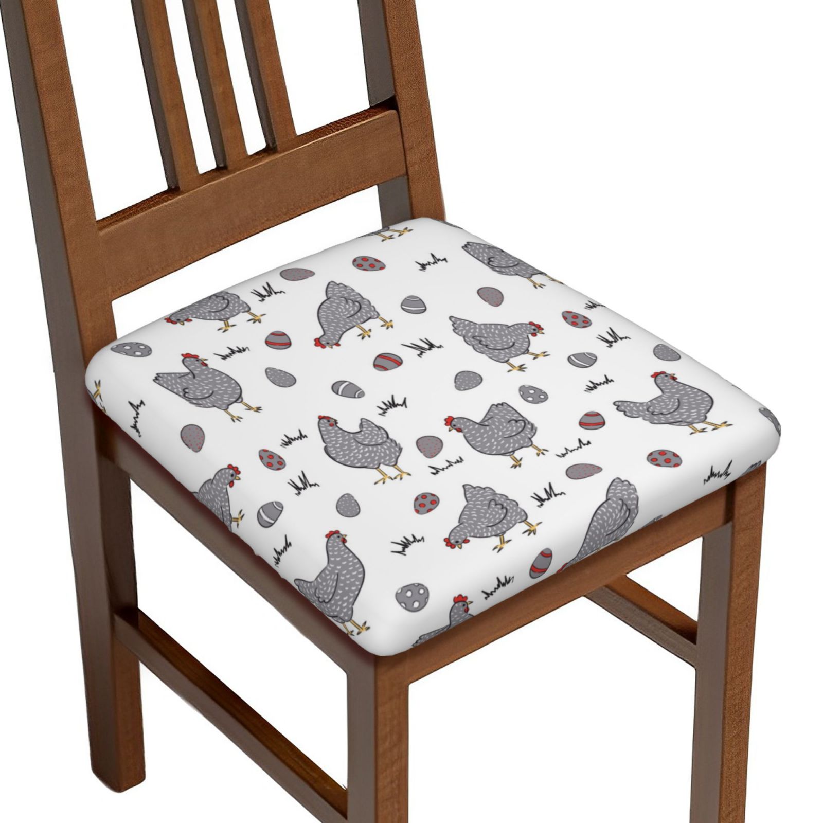 Chair Covers for Dining Chairs - Cartoon Cute Chicken Egg Gray Stretch ...