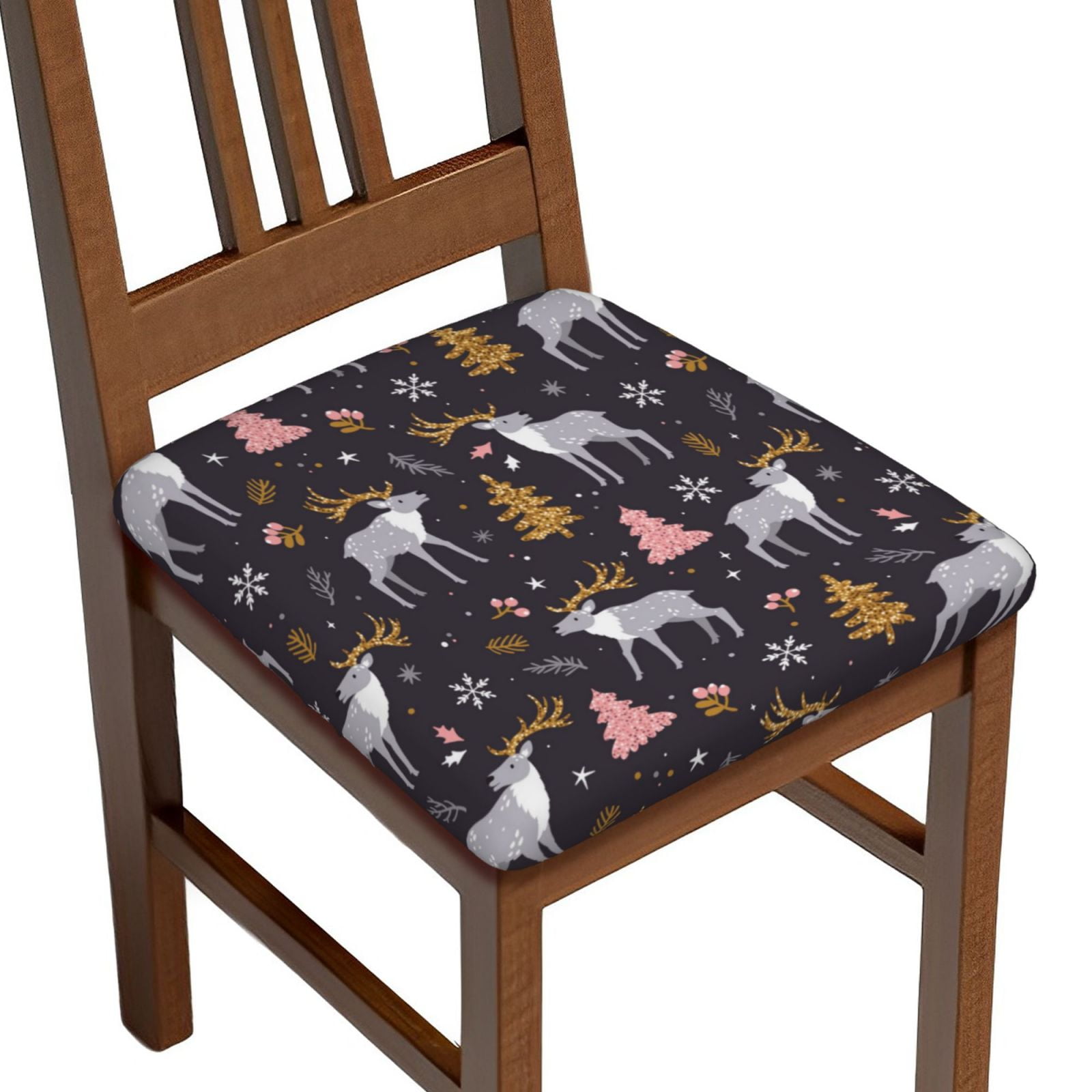 Chair Covers for Dining Chairs - Cartoon Cute Elk Deer Christmas ...