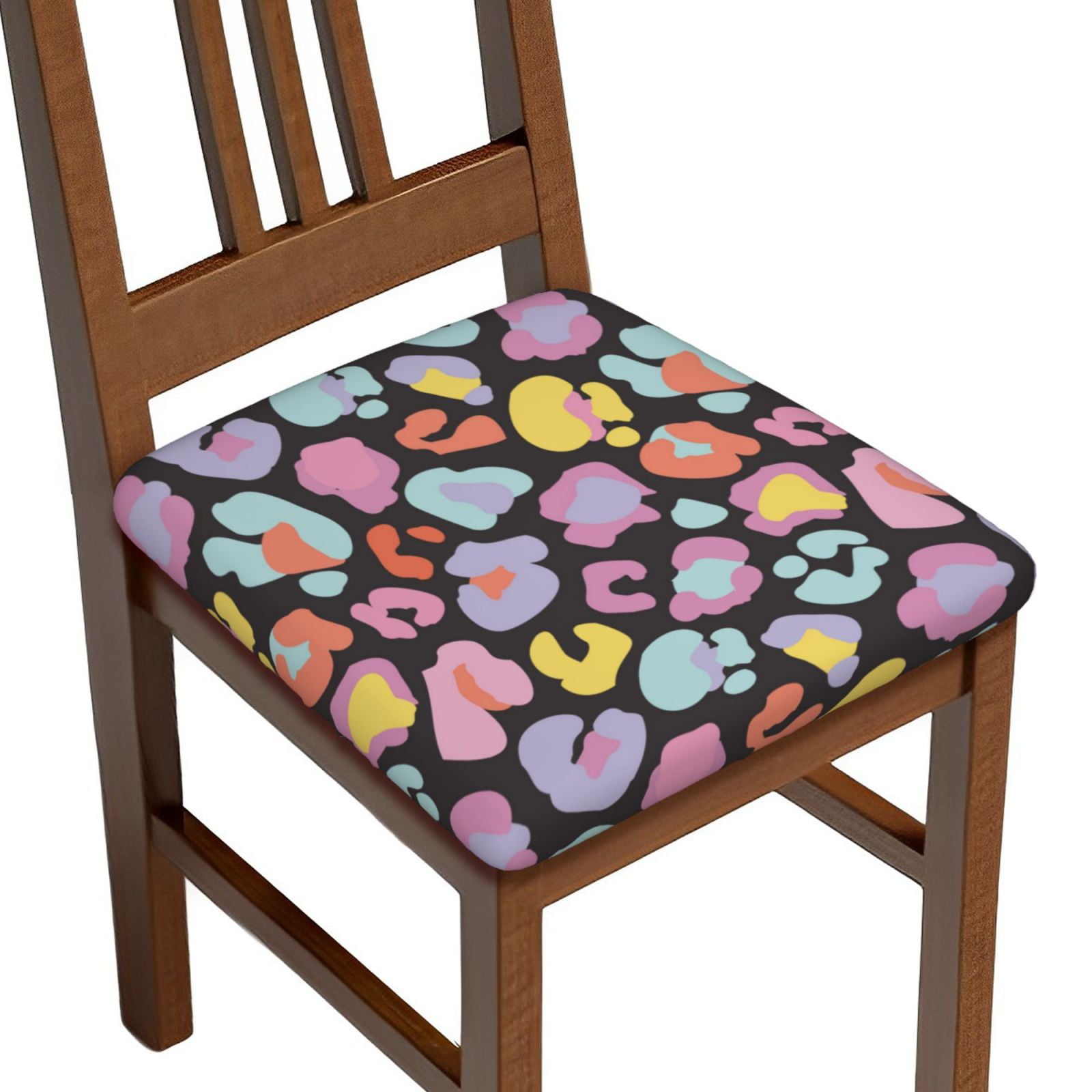 Chair Covers for Dining Chairs - Colorful leopard spot Stretch ...