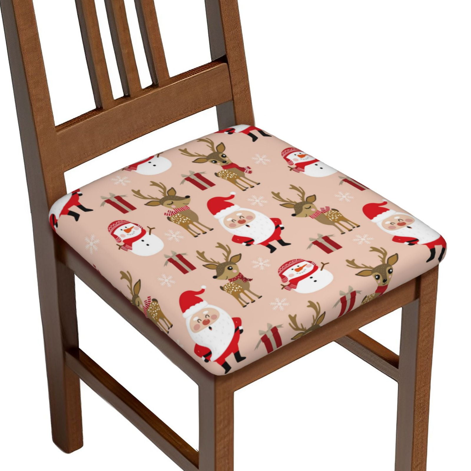 Chair Covers for Dining Chairs - Cute Cartoon Elk Deer Santa Claus ...
