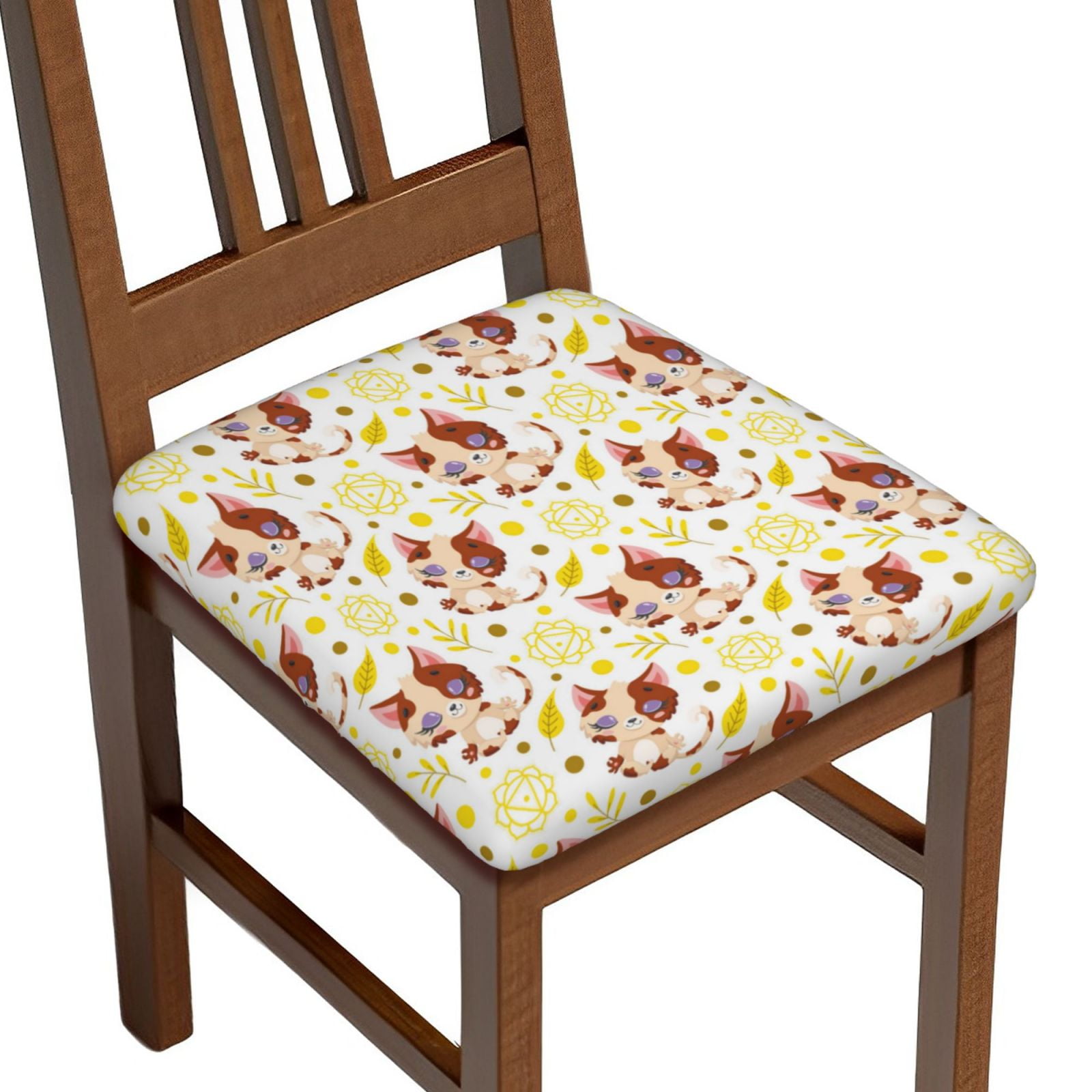 Chair Covers for Dining Chairs - Cute Cartoon Leaf Cat Stretch ...