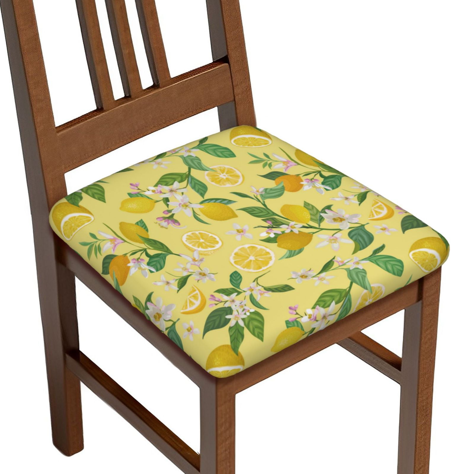 Chair Covers for Dining Chairs - Cute Lemon Purple Flowers Stretch ...