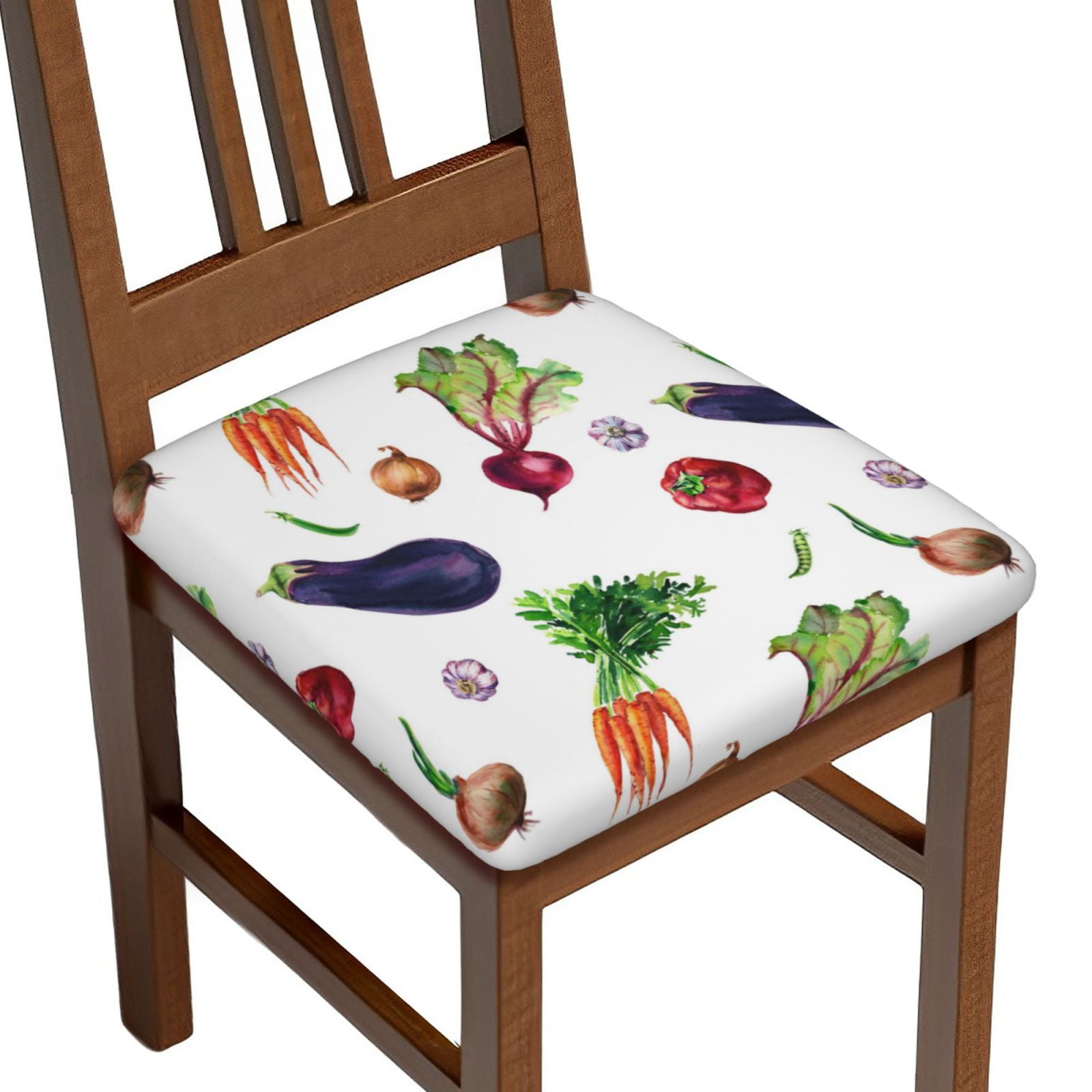 Chair Covers for Dining Chairs - Eggplant onion garlic chilies Stretch ...
