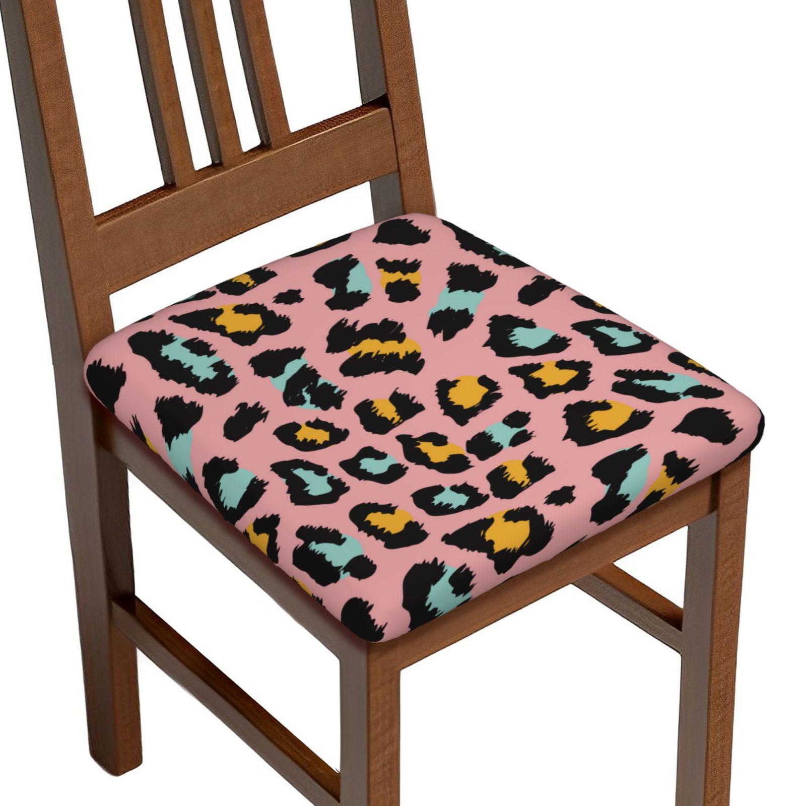 Chair Covers for Dining Chairs - Leopard print B Stretch Removable Seat ...