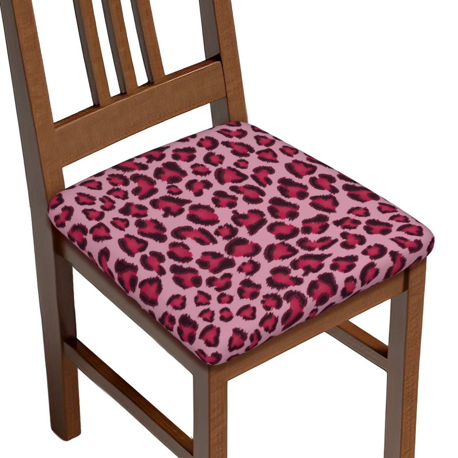 Chair Covers for Dining Chairs - Rose leopard print Stretch Removable ...