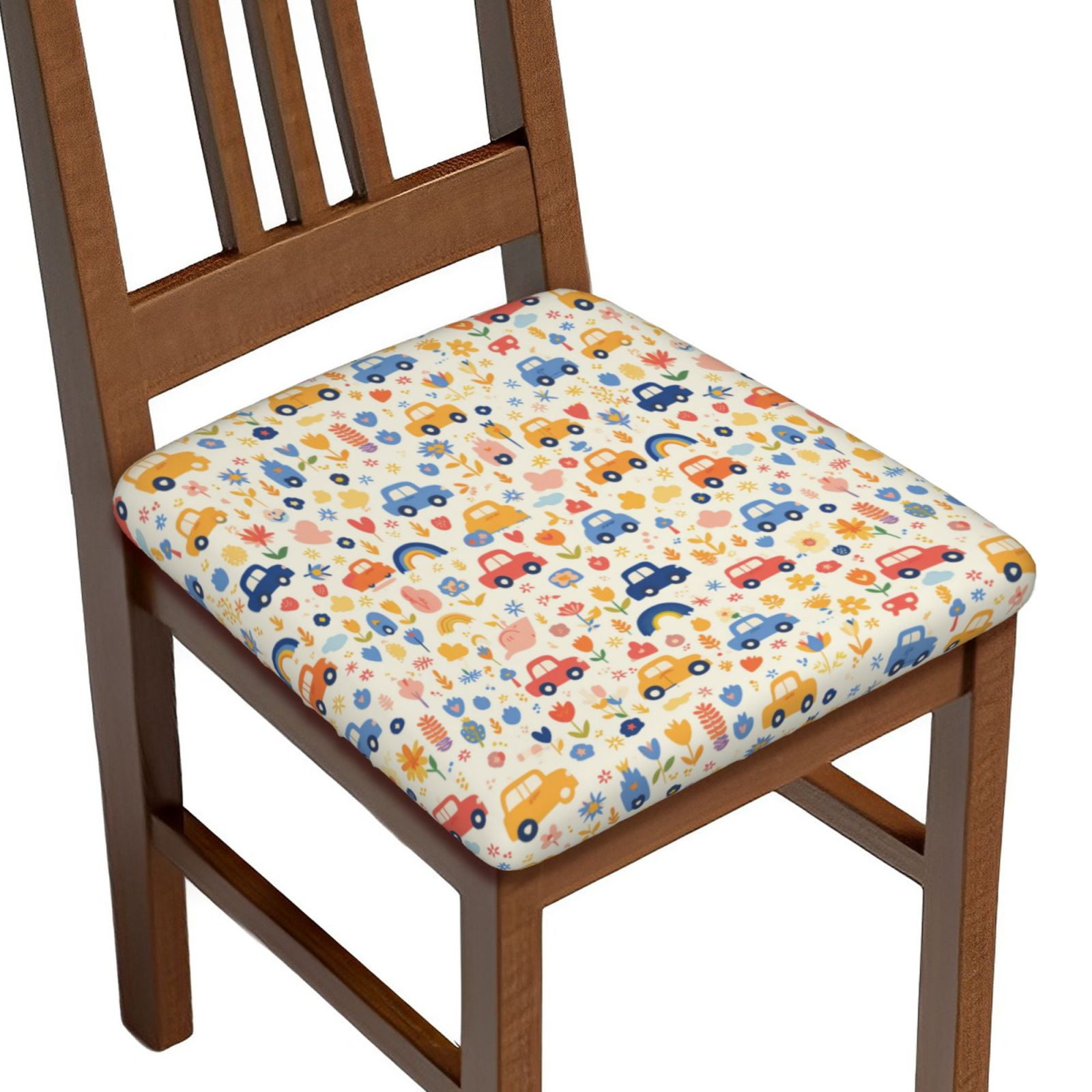 Chair Covers for Dining Chairs - cartoon flower rainbow car Stretch ...
