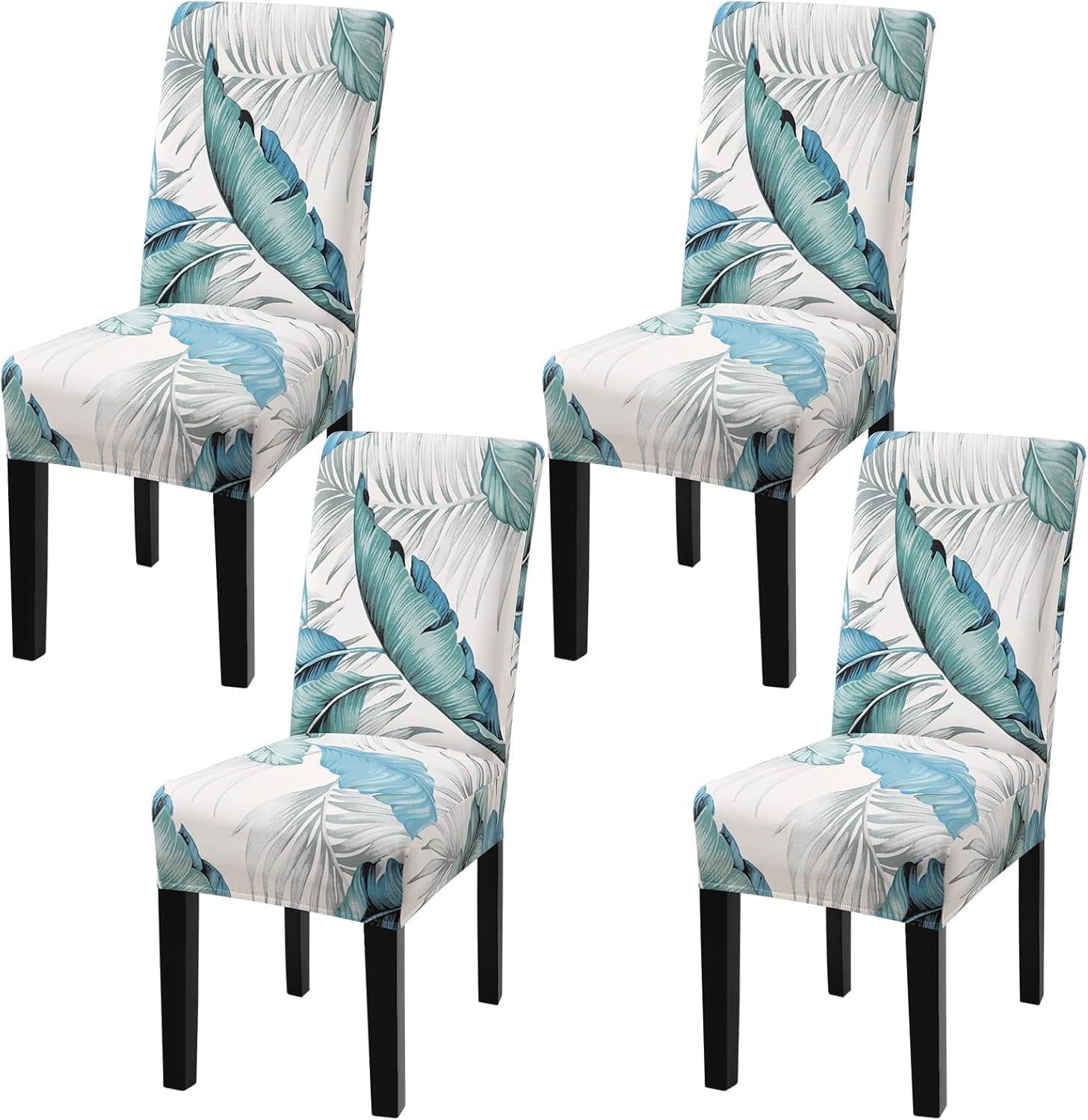 Chair Covers for Dining Room 4 Pack, Solid Stretch Dining Chair Covers ...