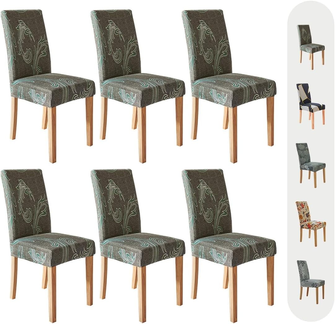 Chair Covers for Dining Room 6 Pack, Stretch Dining Chair Cover ...