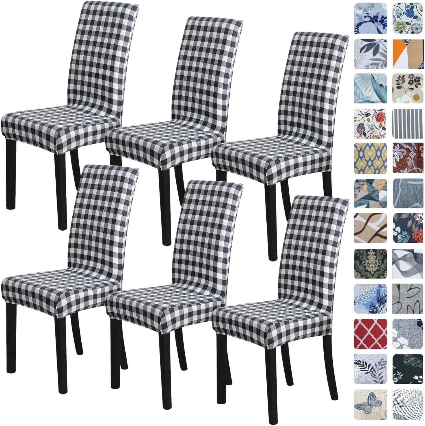 Chair Covers for Dining Room 6 Pack, Stretch Dining Chair Cover ...