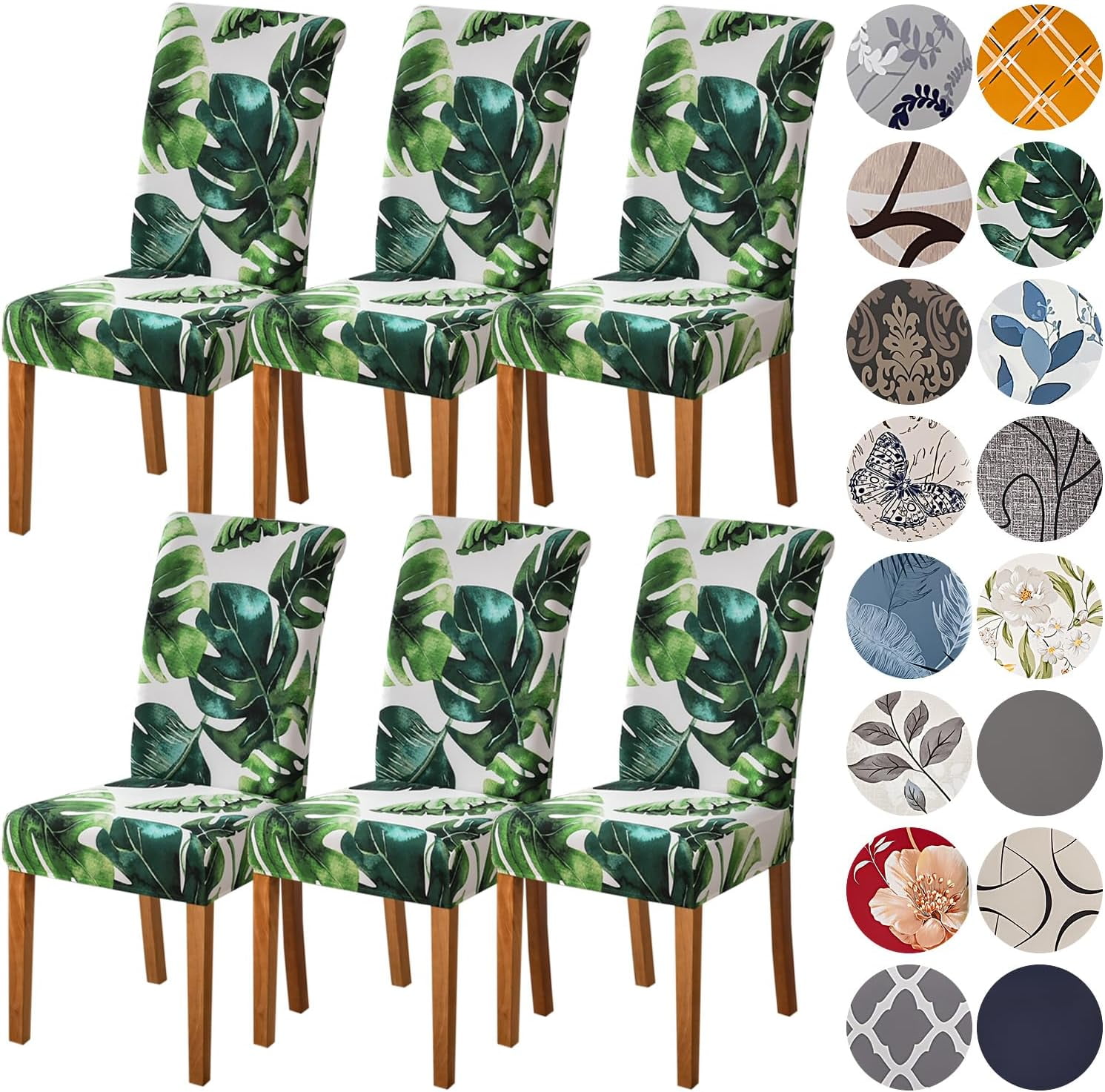 Chair Covers for Dining Room 6 Pack,Stretch Spandex Green Parsons Chair ...