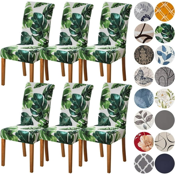 Chair Covers for Dining Room 6 Pack,Stretch Spandex Green Parsons Chair ...