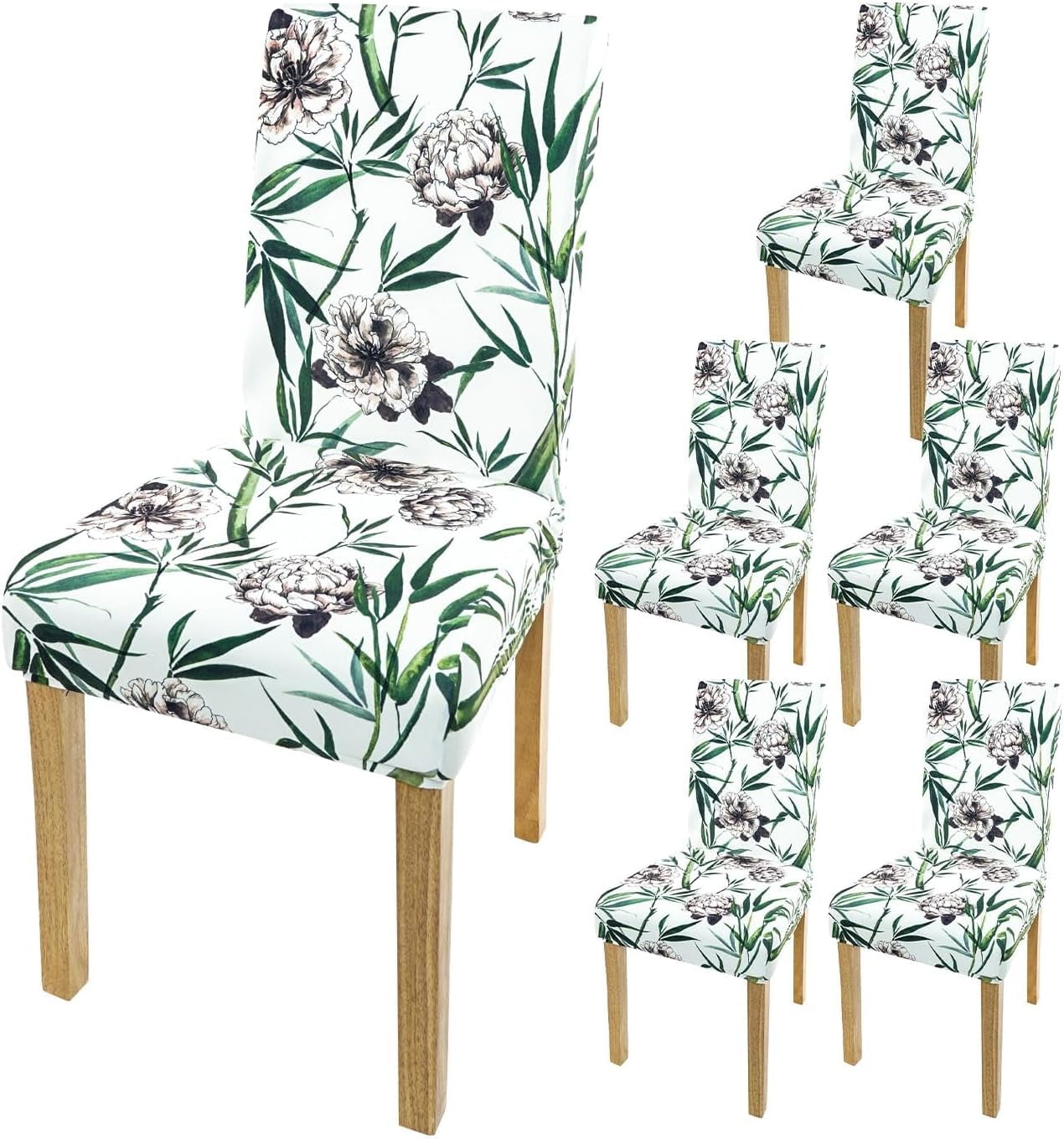 Chair Covers for Dining Room 6 Pack, Stretchy Parson Chair Slipcovers ...