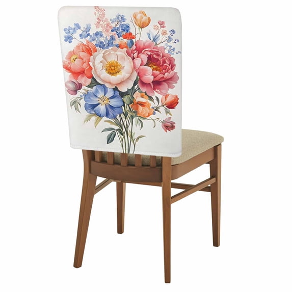 Chair Covers for Dining Room Red Blue Red Flowers Set of 4 Removable ...