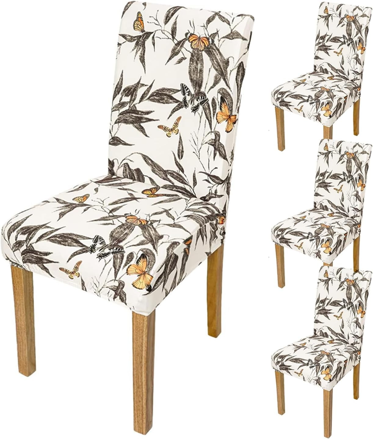 Chair Covers for Dining Room Set of 4, Butterfly Stretchable Dining ...