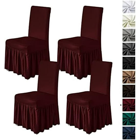 Chair Covers for Dining Room Set of 4 Stretch Chair Slipcovers with ...