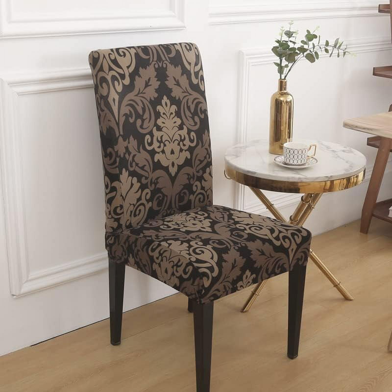 Chair Covers for Dining Room Set of 4, Stretch Dining Chair Cover ...