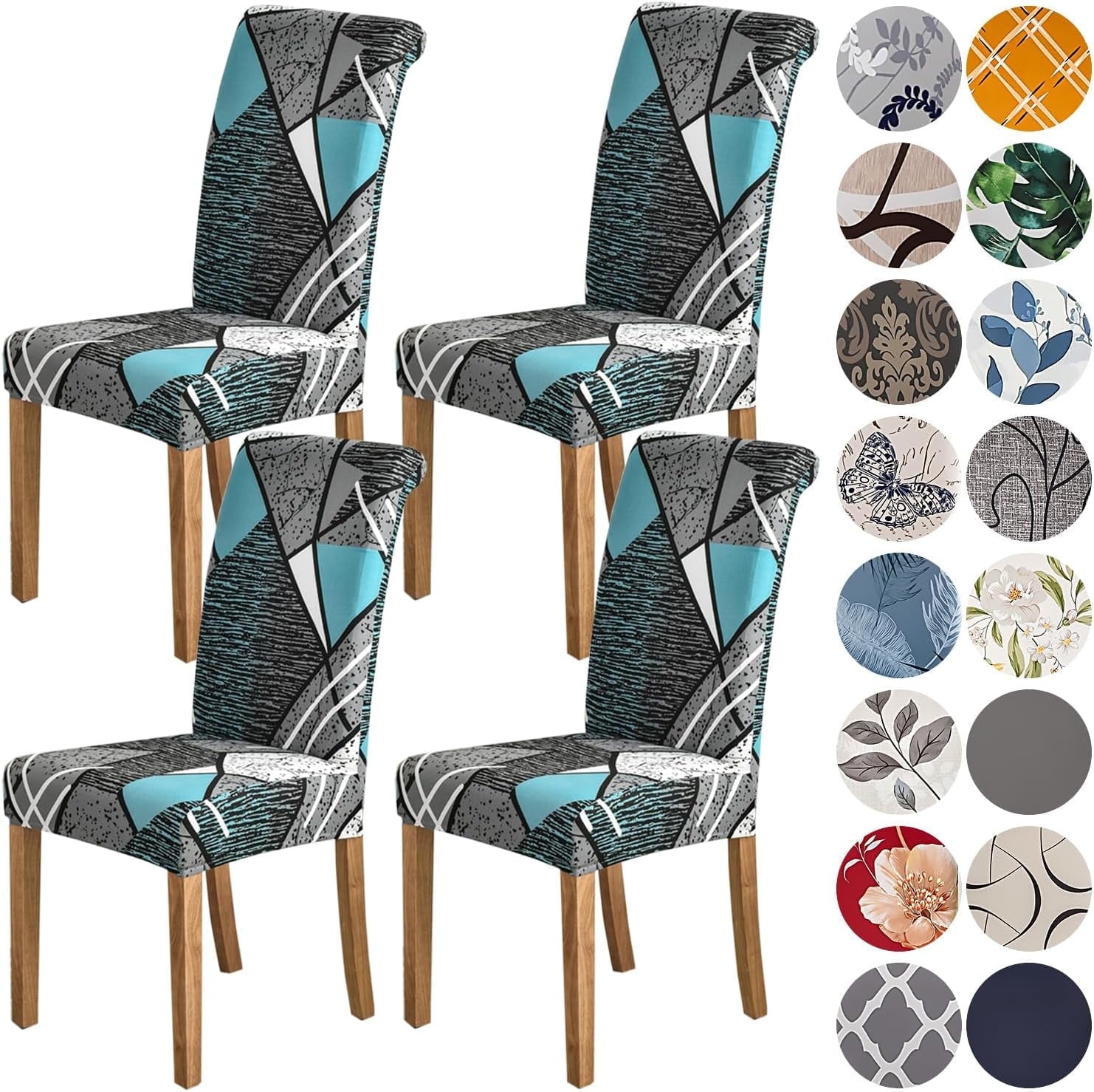 Chair Covers for Dining Room Set of 4,Stretch Spandex Parsons Chair ...