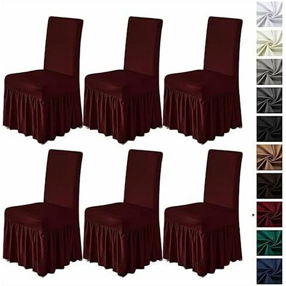Chair Covers for Dining Room Set of 6 Stretch Chair Slipcovers with ...