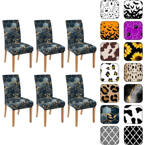 Chair Covers for Dining Room Set of 6, Stretch Dining Chair Cover 6 ...