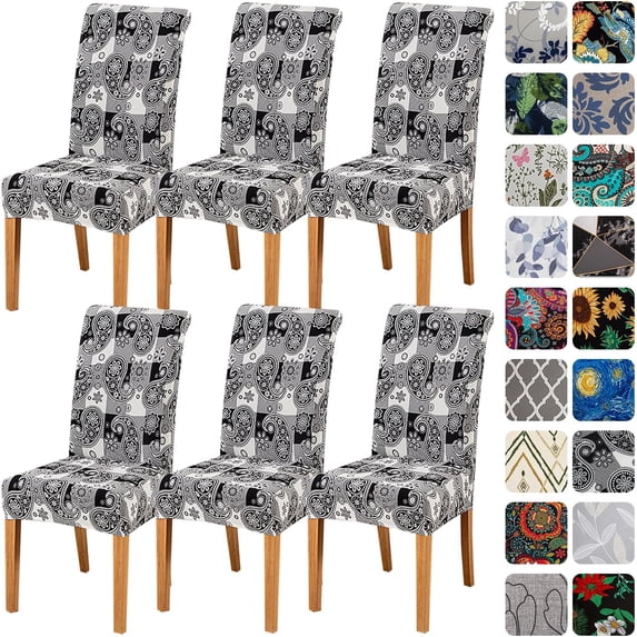 Chair Covers for Dining Room Set of 6, Stretch Spandex Parsons Chair ...