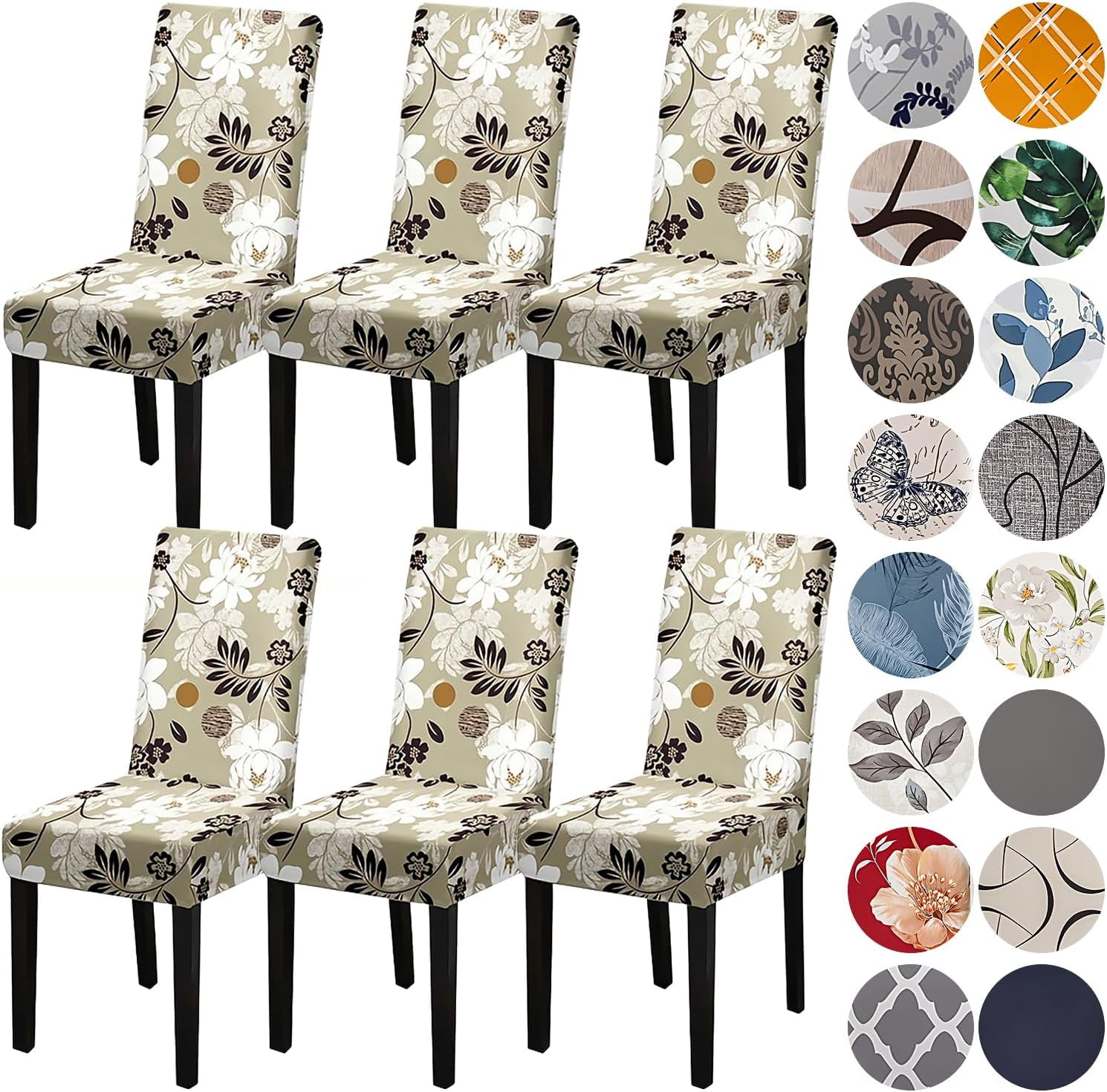 Chair Covers for Dining Room Set of 6,Stretch Spandex Parsons Chair ...