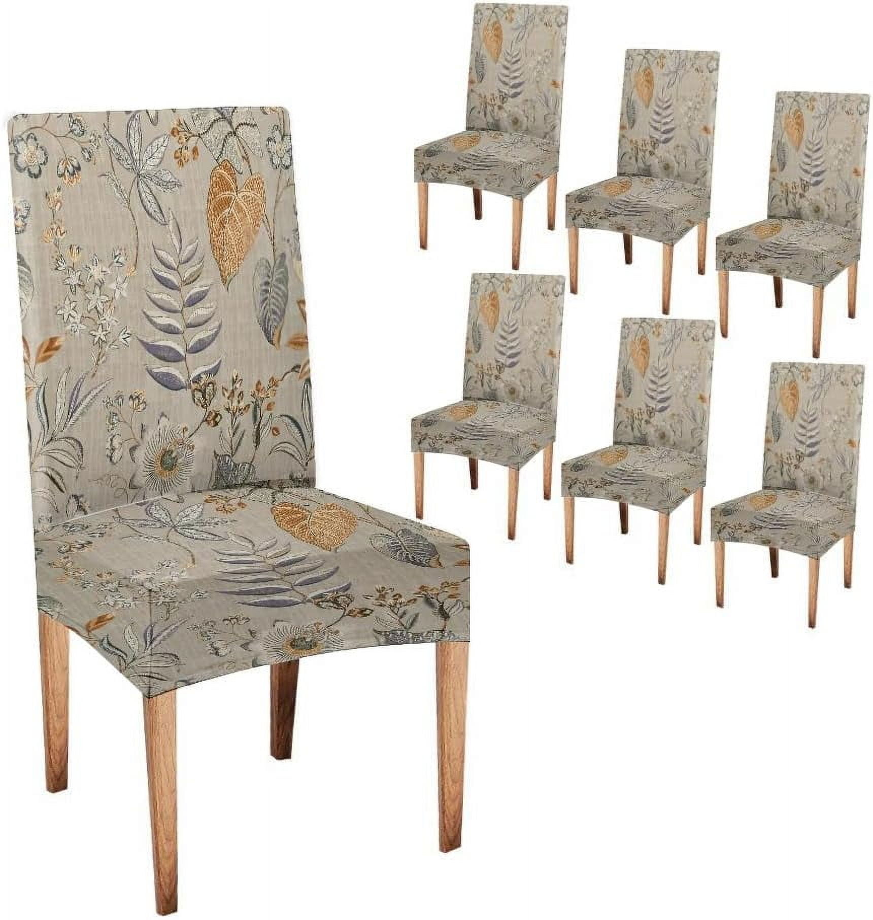 Chair Covers for Dining Room Set of 6 Washable Spandex Kitchen Parsons ...