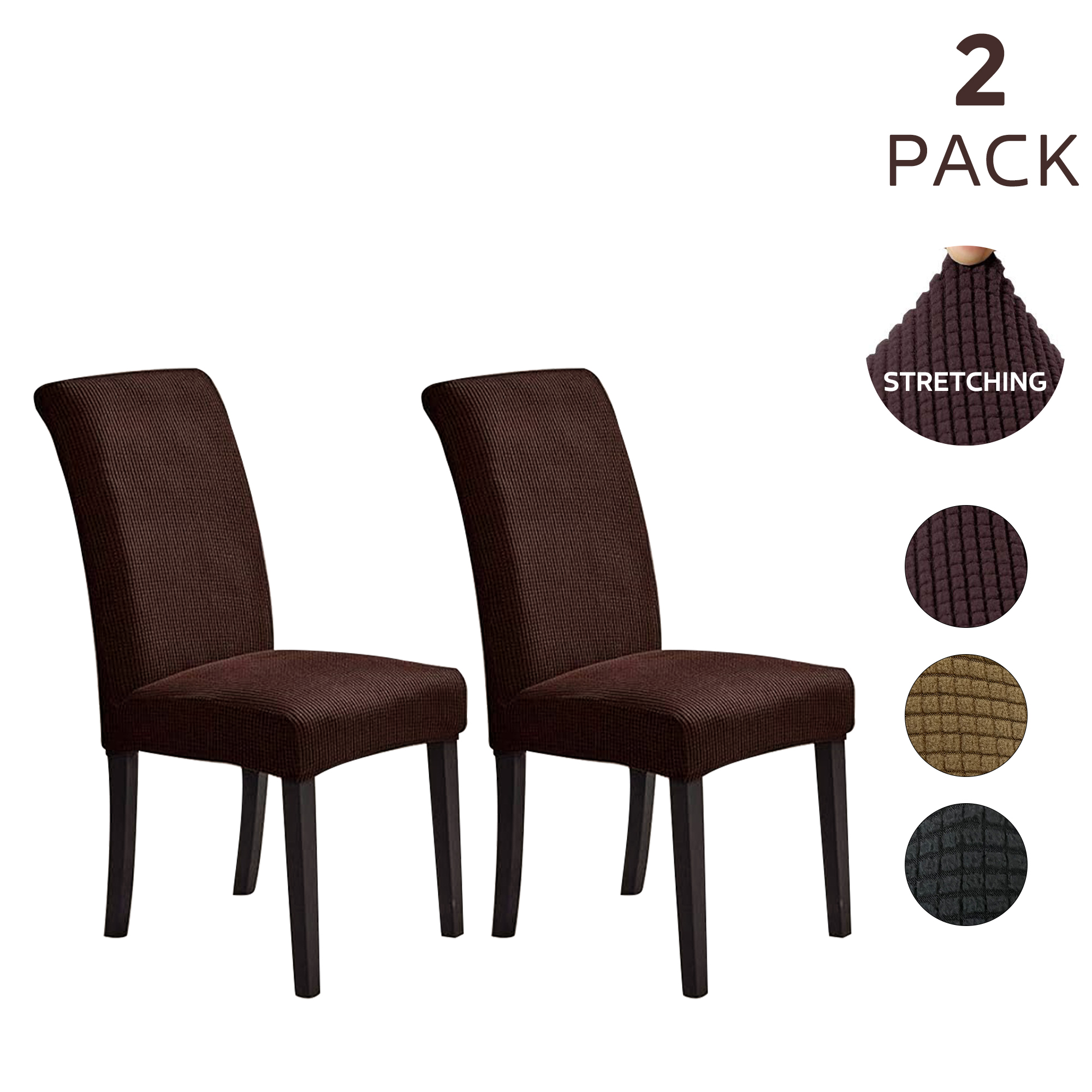 1/4/6Pcs Polyester Stretch Dining Room Chair Covers Washable Seat ...
