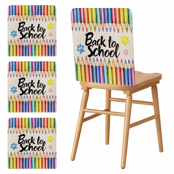 Chair Covers Set of 4 Back to School Chair Slipcover Protector Stretch ...
