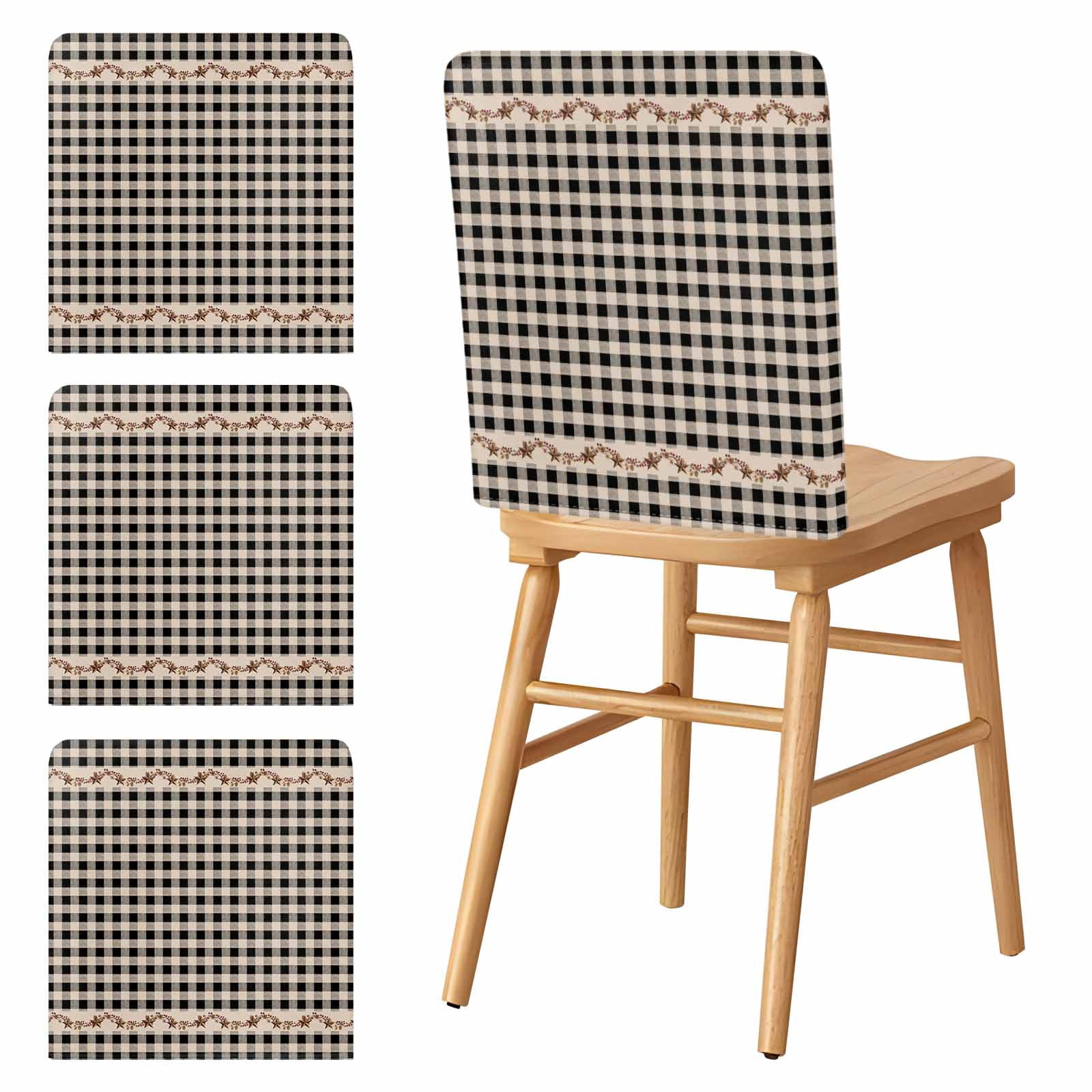Chair Covers Set of 4 Barn Stars Rustic Chair Slipcover Protector ...