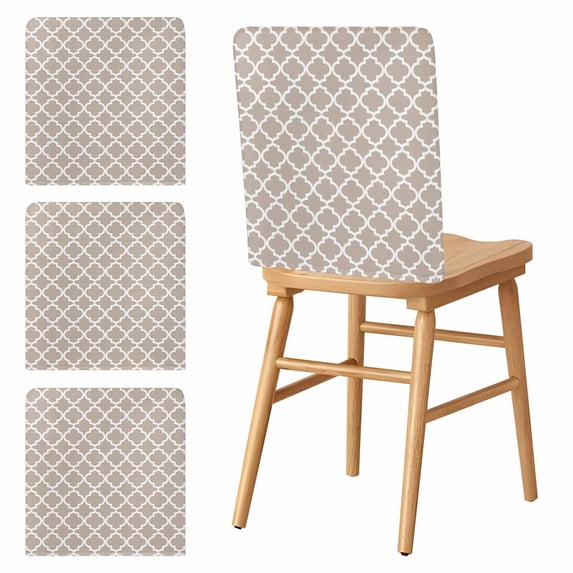Chair Covers Set of 4 Beige Morocco Texture Chair Slipcover Protector ...