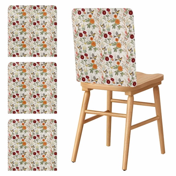 Chair Covers Set of 4 Bird Floral Chair Slipcover Protector Stretch ...
