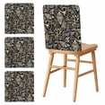 Chair Covers Set of 4 Black Flower Chair Slipcover Protector Stretch ...